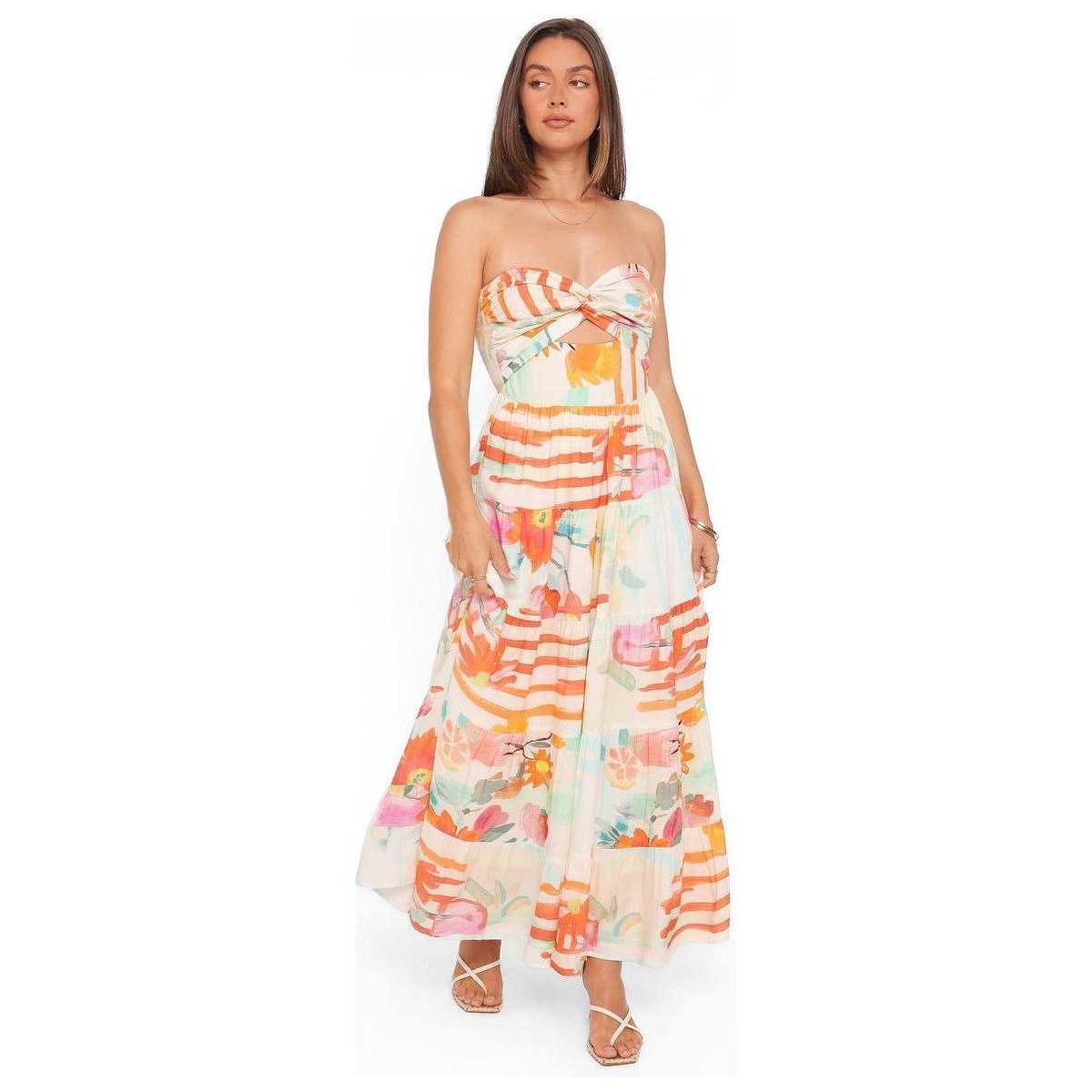 Click here for Petal and Pup Womens Sitara Strapless Midi Dress -... prices