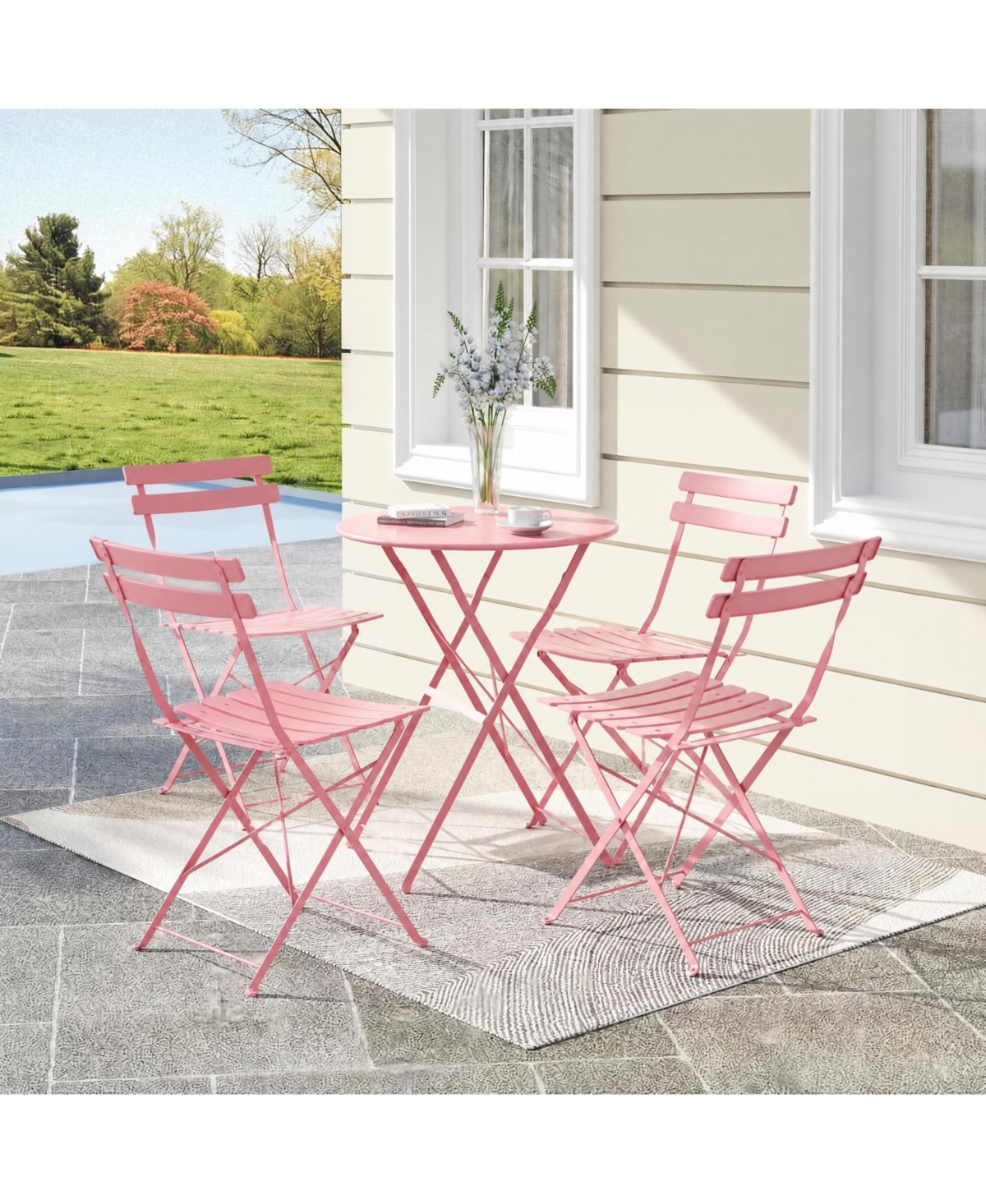 Click here for homfan 5-Piece Folding Patio Set  Space Saving Sol... prices