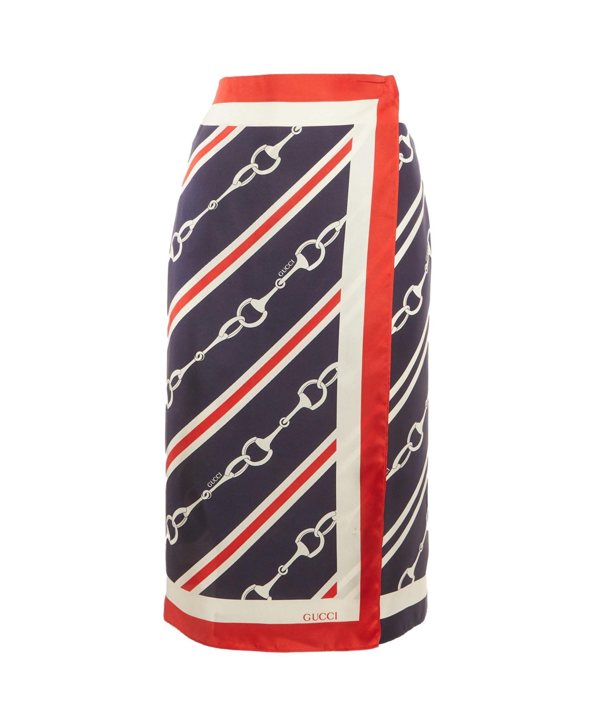 Click here for Pre-Owned Gucci Womens Horsebit Print Silk Pencil... prices
