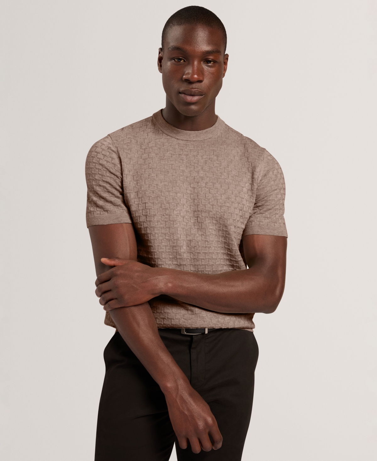 Click here for Ted Baker Mens Baker Ingvi Weaves Textured Crewnec... prices