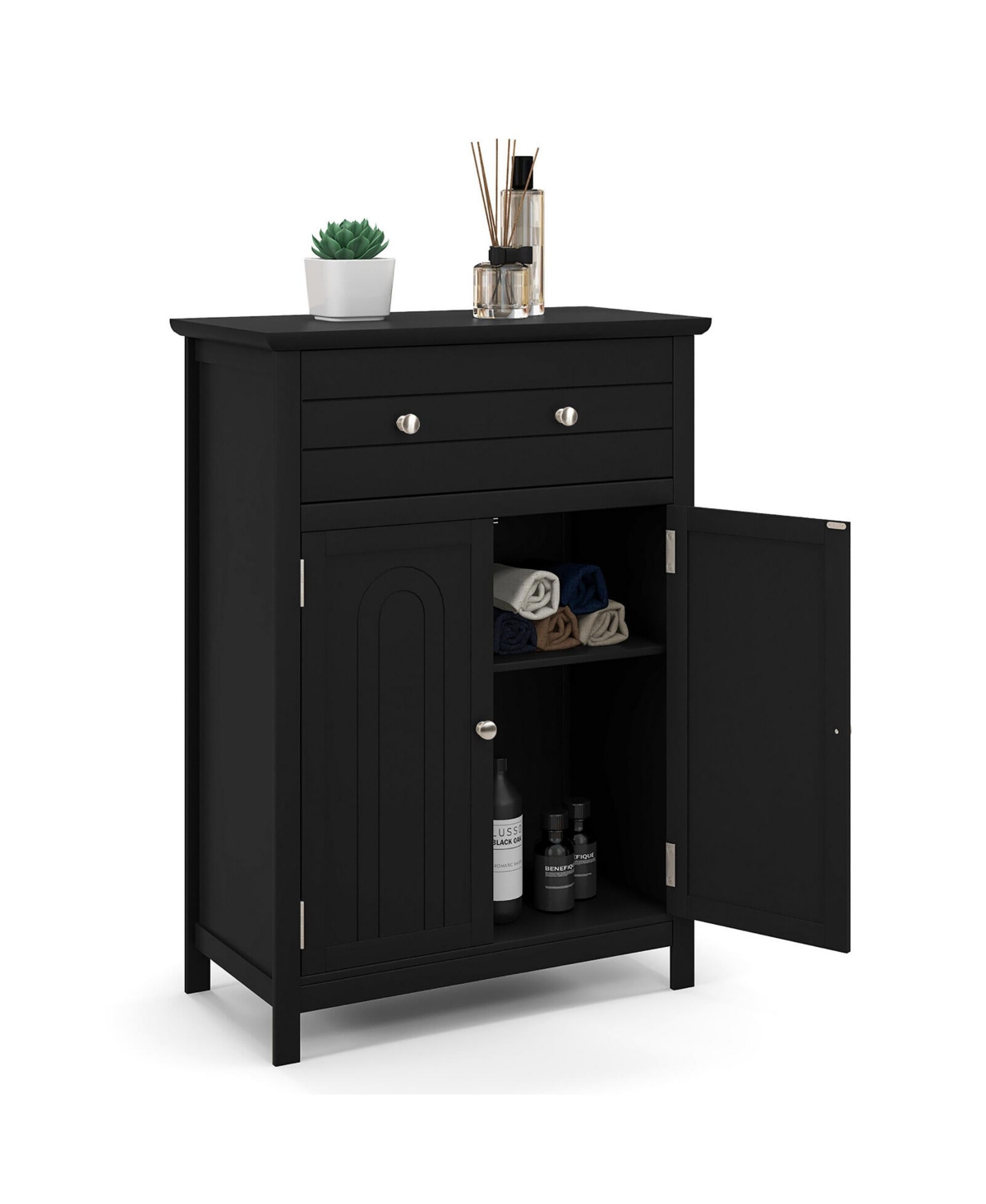 Click here for Gymax Bathroom Floor Cabinet Wooden Storage Organi... prices