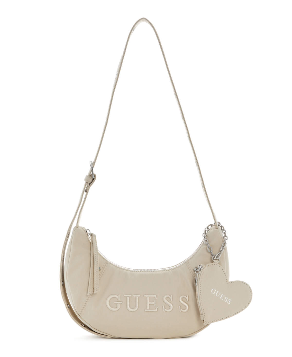 Click here for Guess Sasha Small Hobo Shoulder Handbag - Stone prices