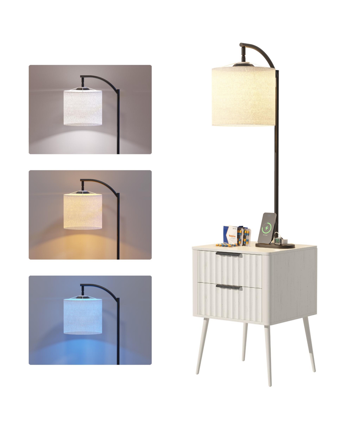 Click here for Vlsrka Nightstand with Fisherman s Lamp  Human Sen... prices