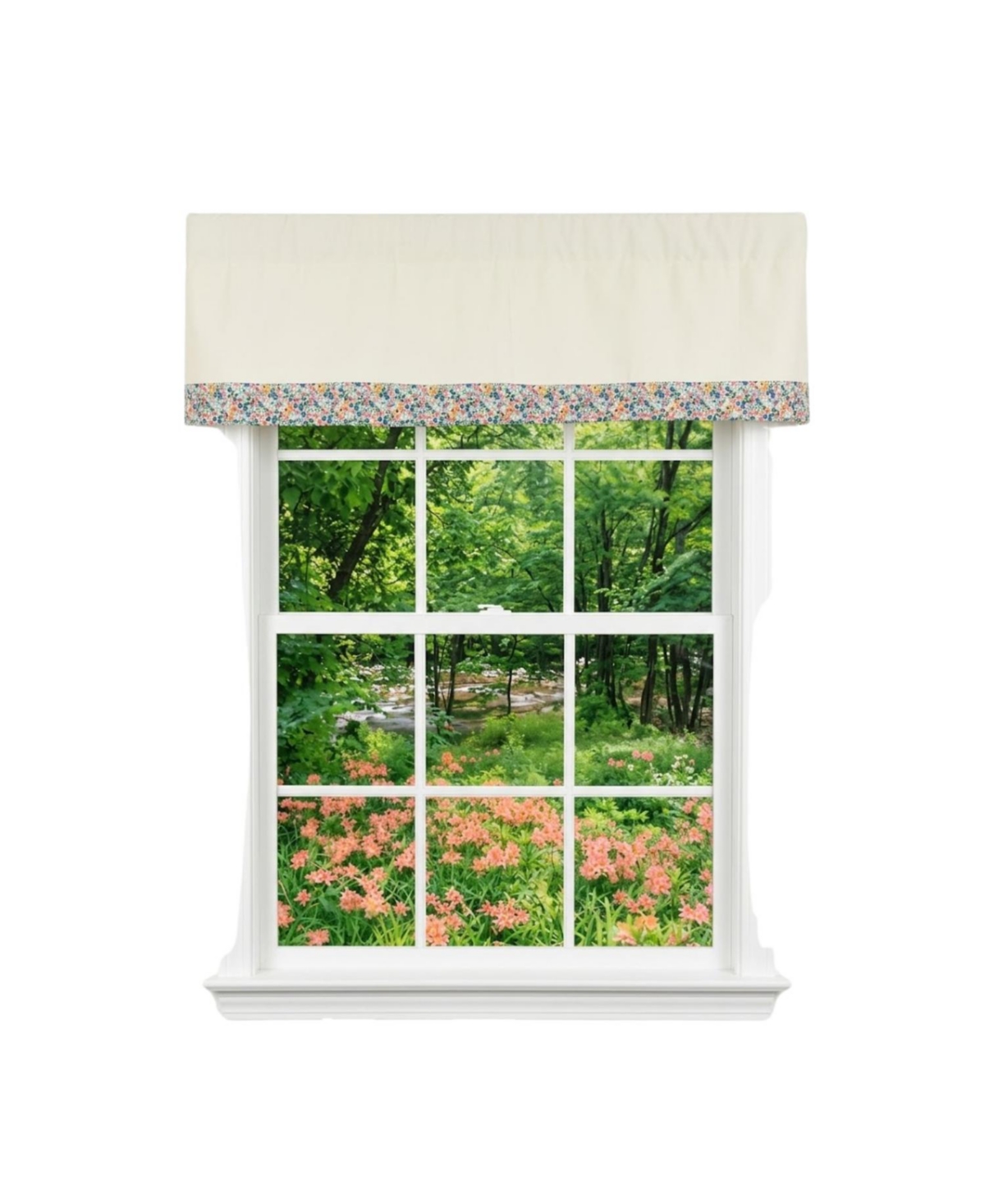 Click here for Rlf Home Petite Flowers Banded Window Valance 100... prices