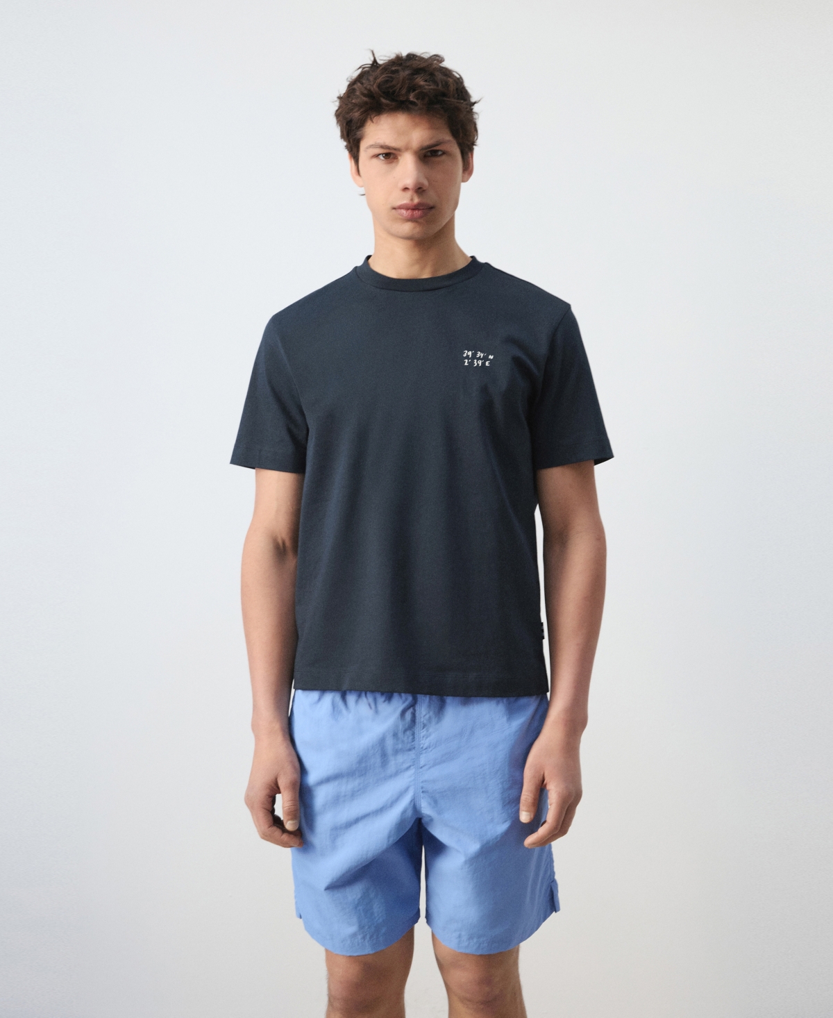Click here for Mango Mens Cotton Printed T-Shirt - Navy prices
