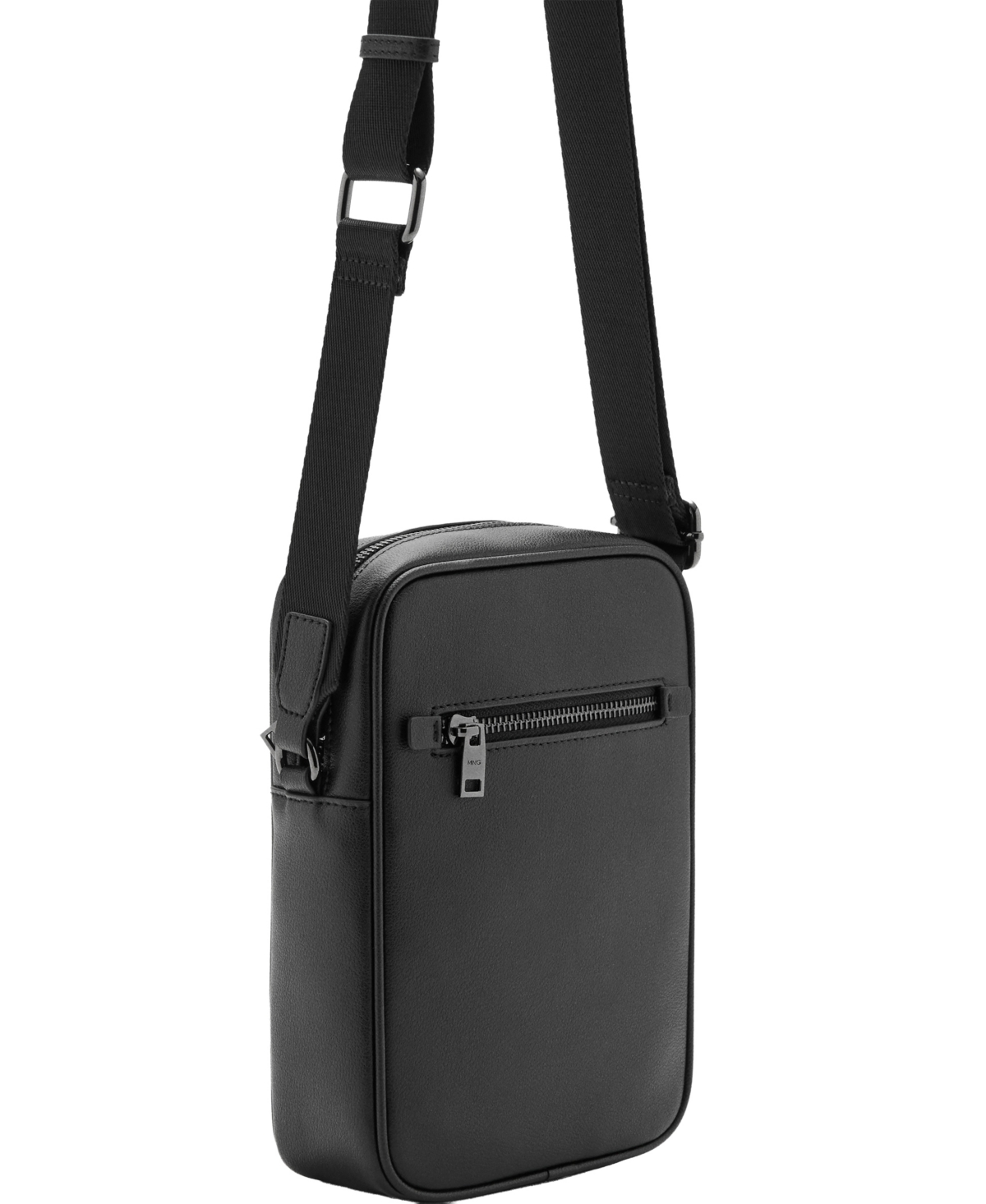 Click here for Mango Mens Zipper Leather Bag - Black prices