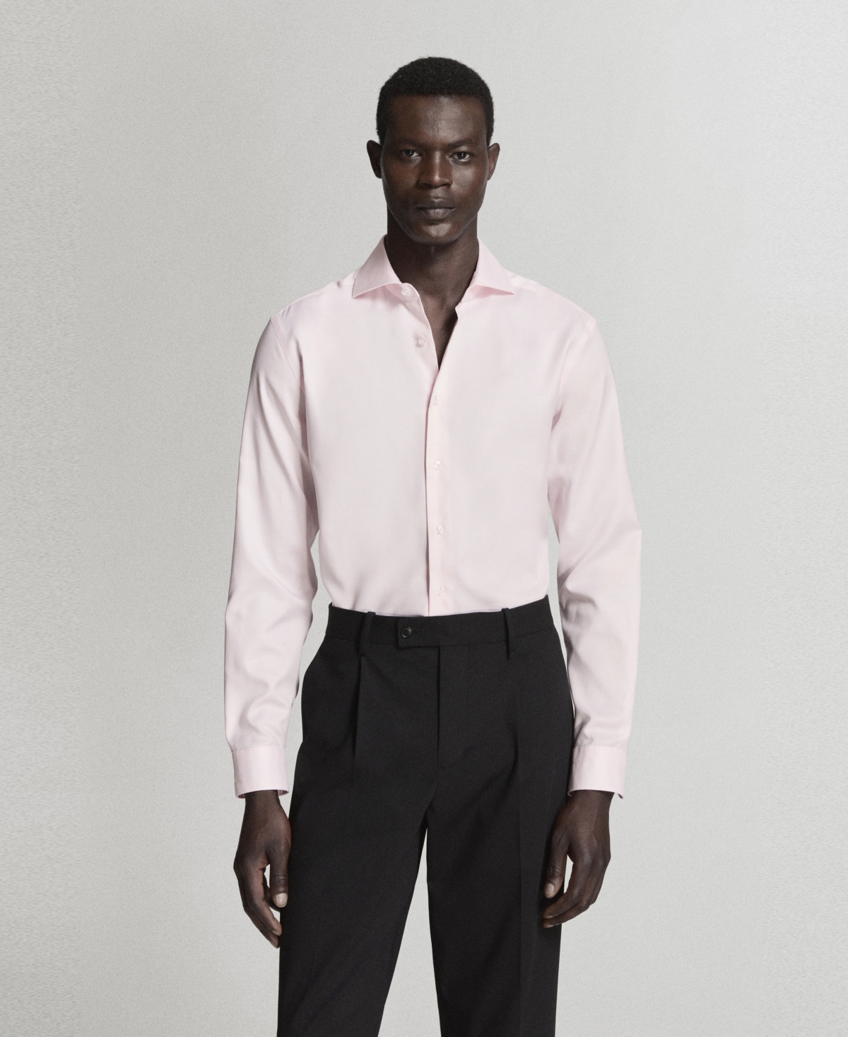 Click here for Mango Mens Cotton Slim-Fit Suit Shirt - Light Pink prices