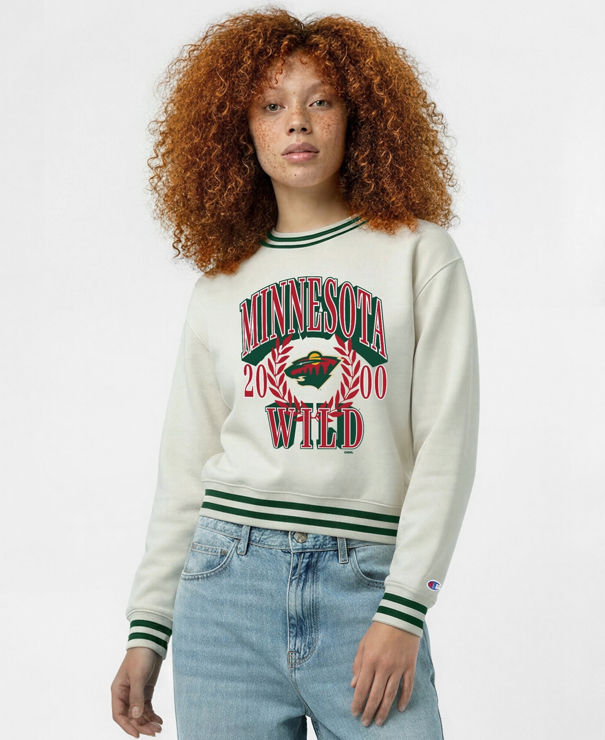 Click here for Champion Womens Cream Minnesota Wild Bold Laurels... prices