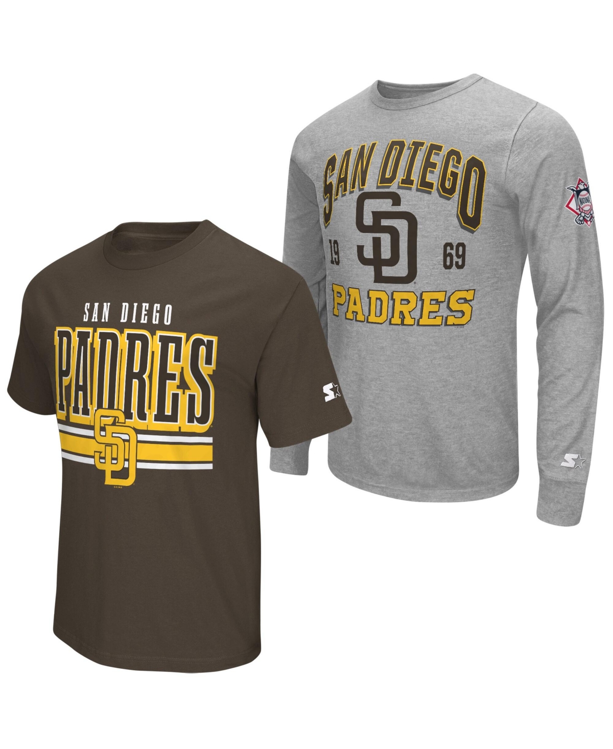 Click here for Starter Mens 2-pack Heather Gray/Brown San Diego P... prices