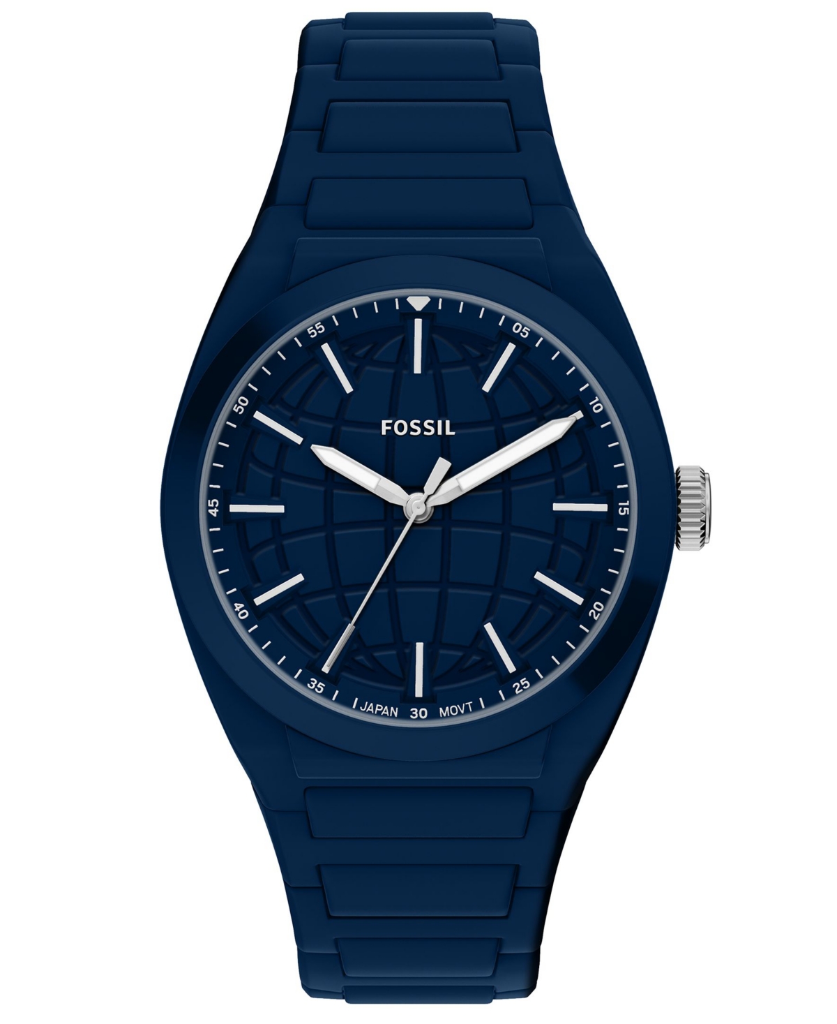 Click here for Fossil Mens Everett Three-Hand Navy Silicone Watch... prices