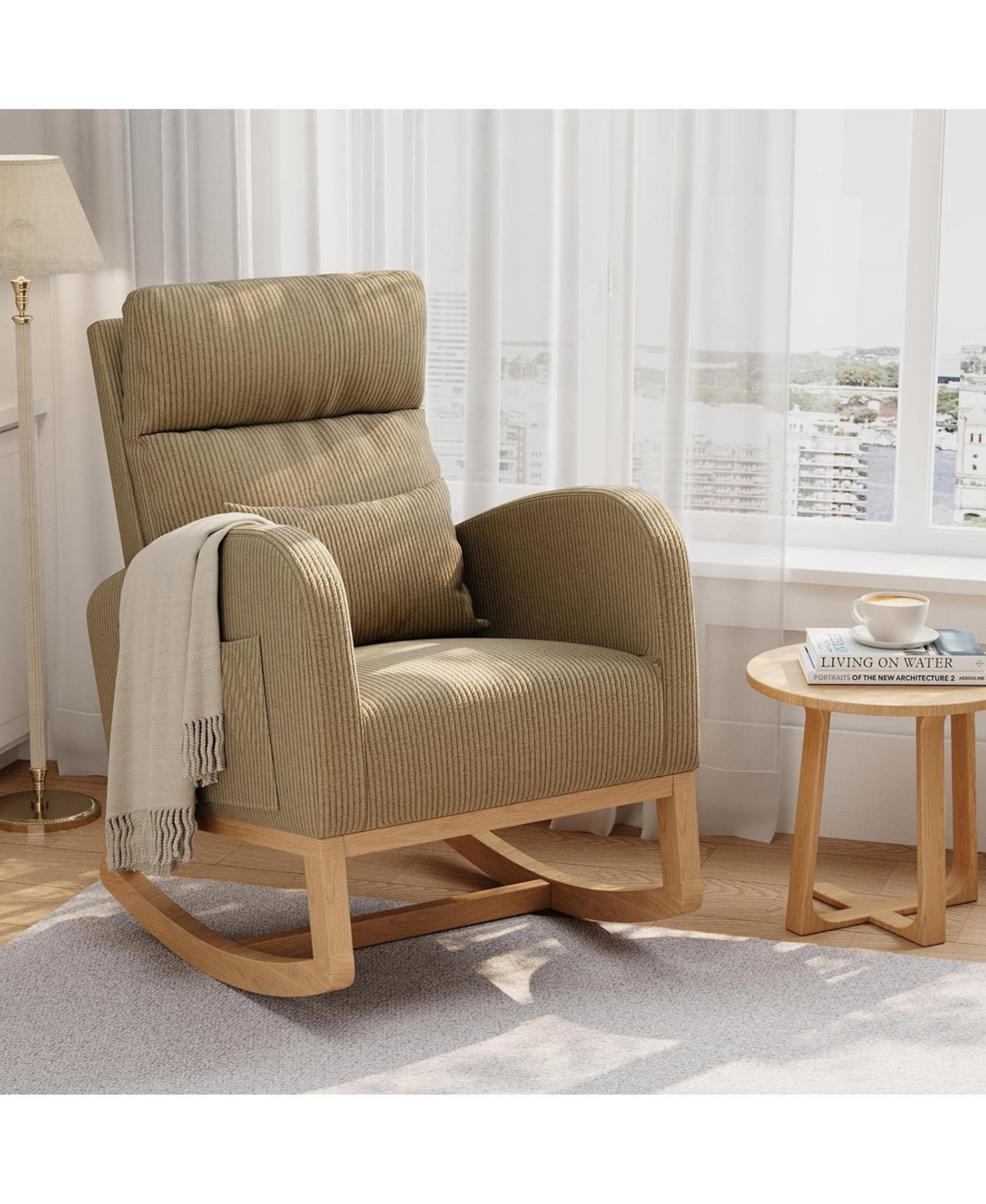 Click here for gaomon Corduroy Rocking Chair  Modern Nursery Glid... prices