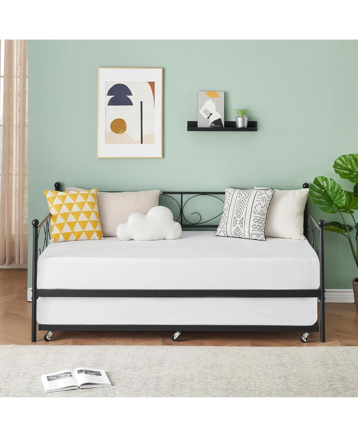 Click here for gaomon Twin Size Daybed with Trundle Bed  Metal Da... prices