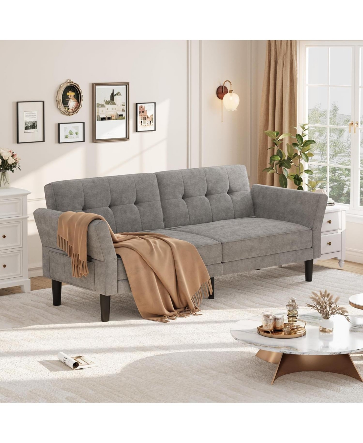Click here for gaomon 89 Inches Convertible Sofa Bed  Modern Chen... prices