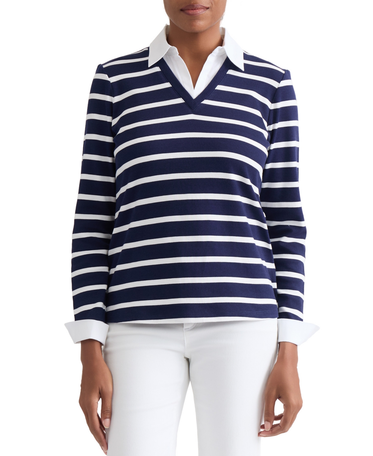 Click here for Jones New York Plus Size Printed V-Neck Top - Paci... prices