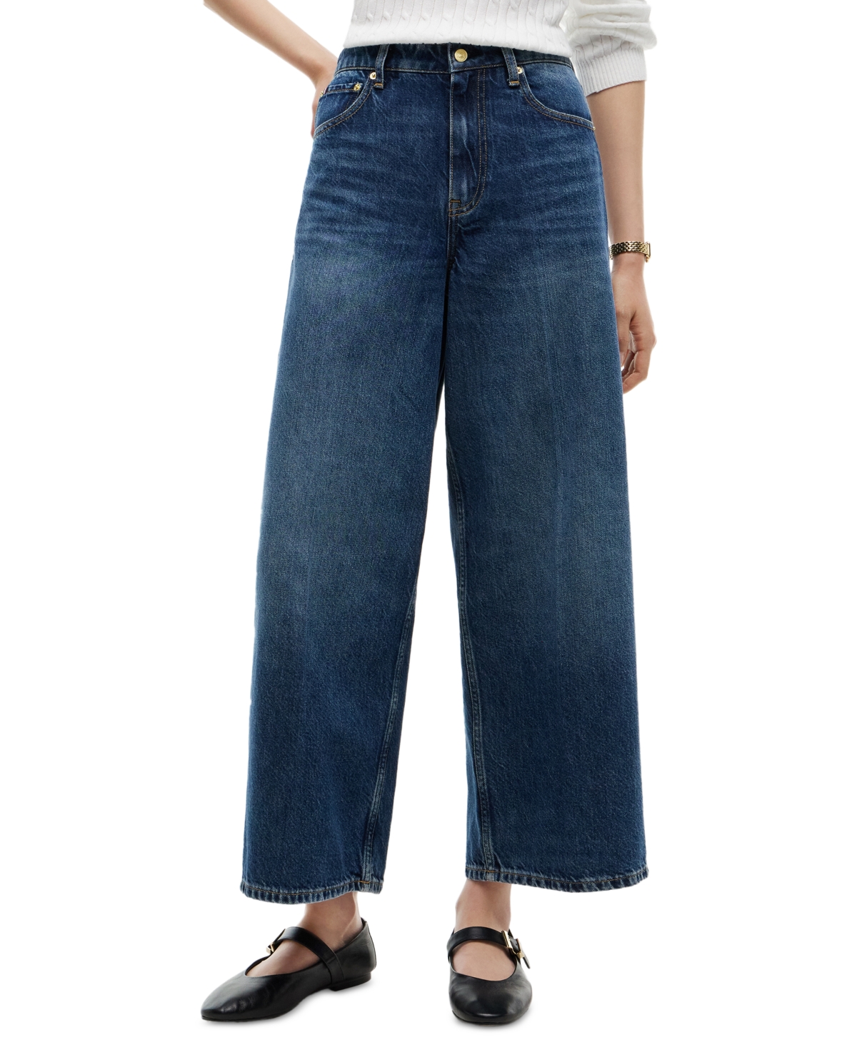 Click here for Tommy Hilfiger Womens Indie High-Rise Wide-Leg Jea... prices