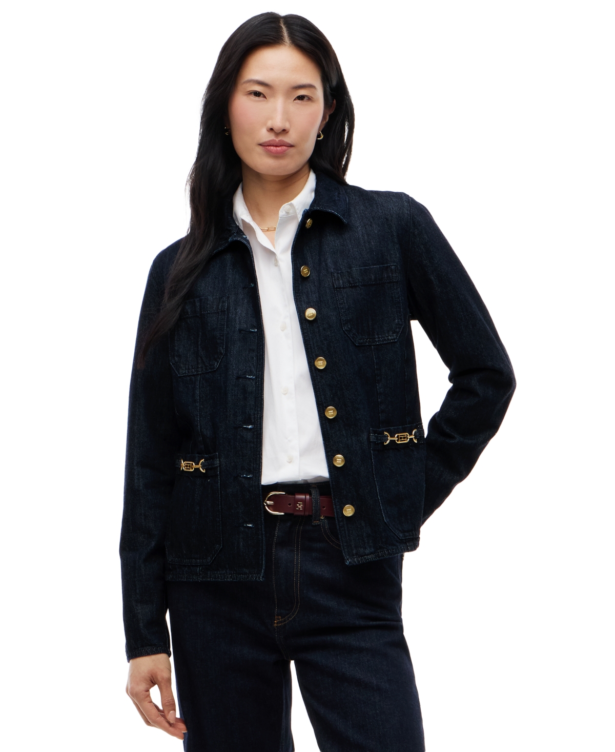 Click here for Tommy Hilfiger Womens Denim Button-Front Jacket -... prices
