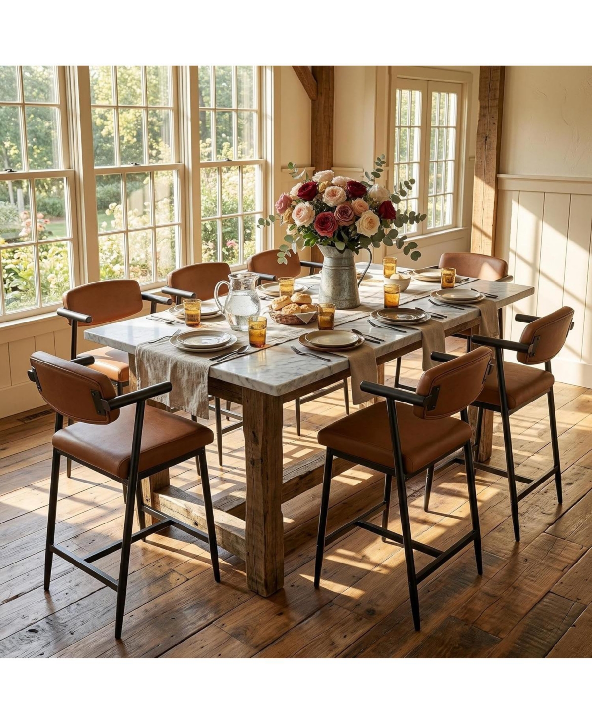 Click here for Gaomon 4-Piece Bar Stool Set: Metal Bar Stools wit... prices