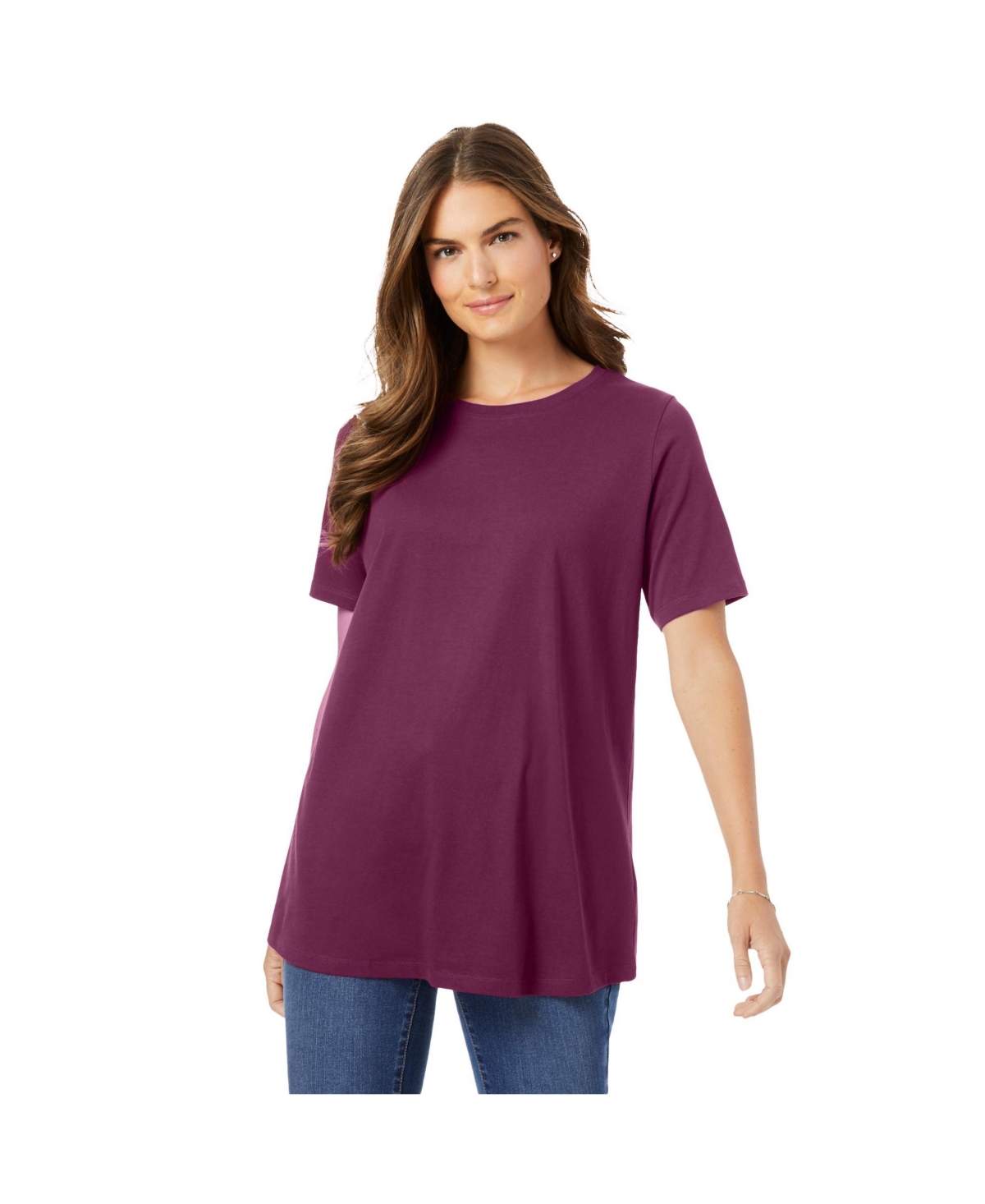 Click here for Woman Within Womens Within Perfect Short-Sleeve Cr... prices