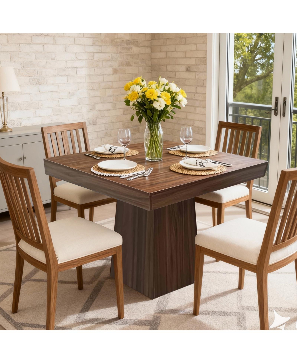 Click here for gaomon Square Dining Table for 4 with Storage Draw... prices