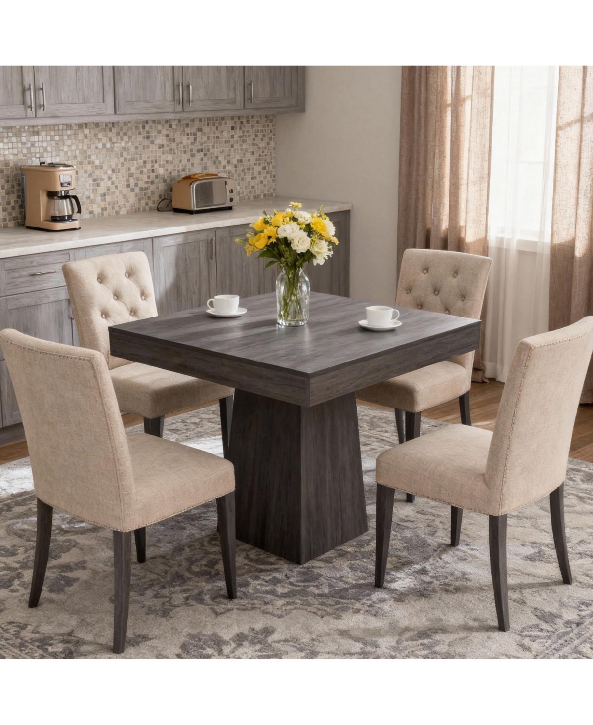Click here for gaomon Square Dining Table for 4 with Storage Draw... prices