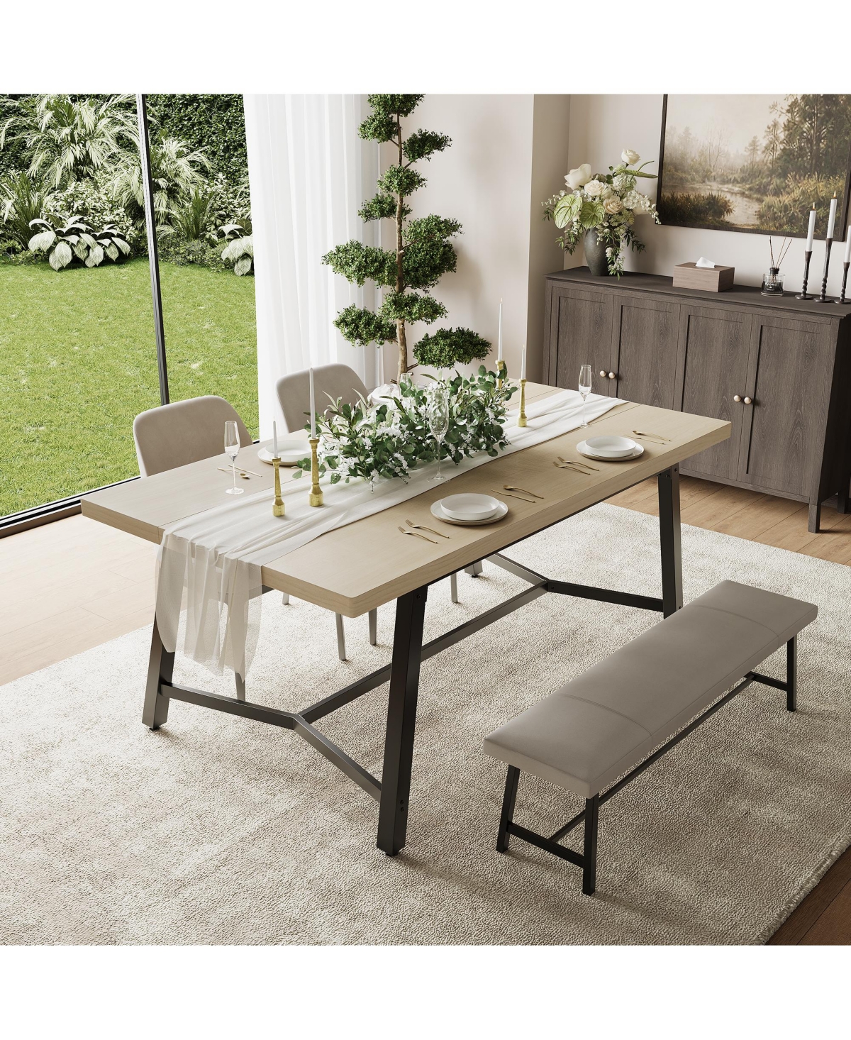 Click here for gaomon 71 Wood Dining Table for 6-8 People  Large... prices