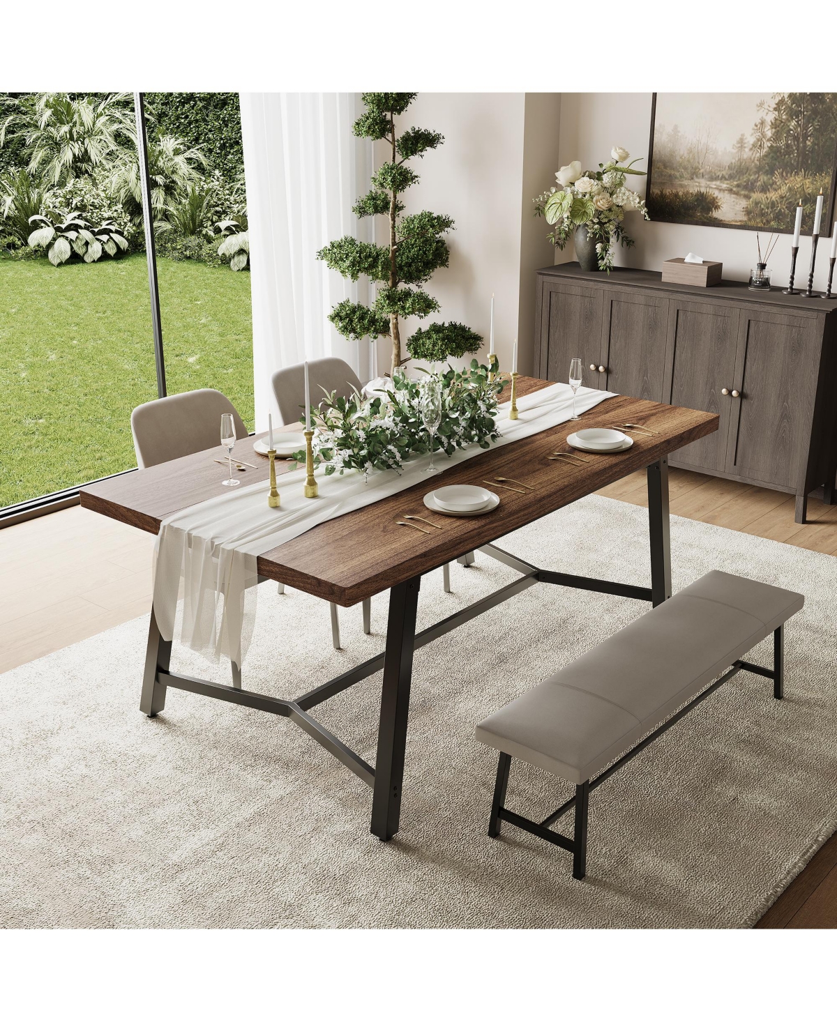 Click here for gaomon 71 Wood Dining Table for 6-8 People  Large... prices
