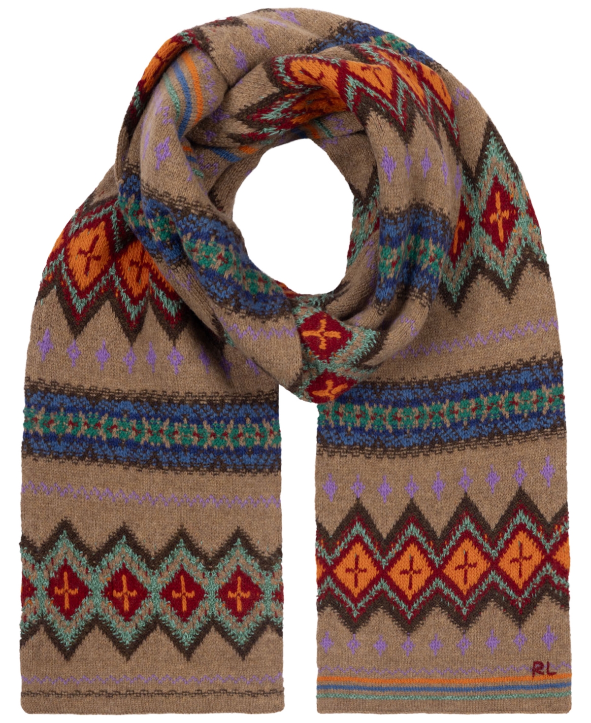 Click here for Polo Ralph Lauren Mens Fair Isle Design Scarf - Oa... prices