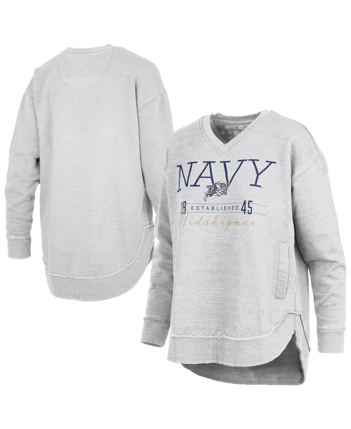Click here for Pressbox Womens Heather Gray Navy Midshipmen Marcu... prices