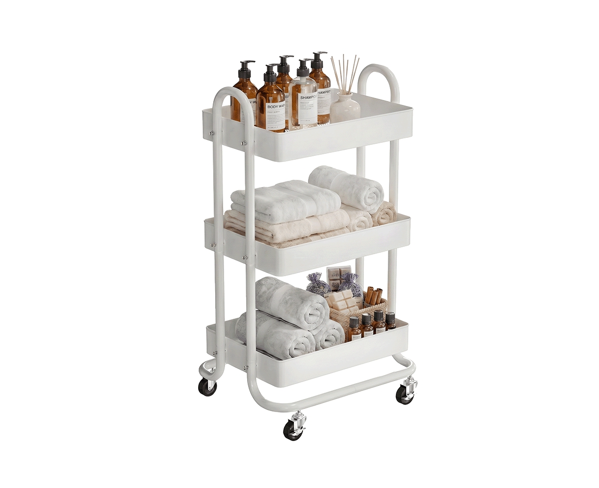 Click here for Gouun 3-Tier Metal Rolling Utility Cart with Locka... prices
