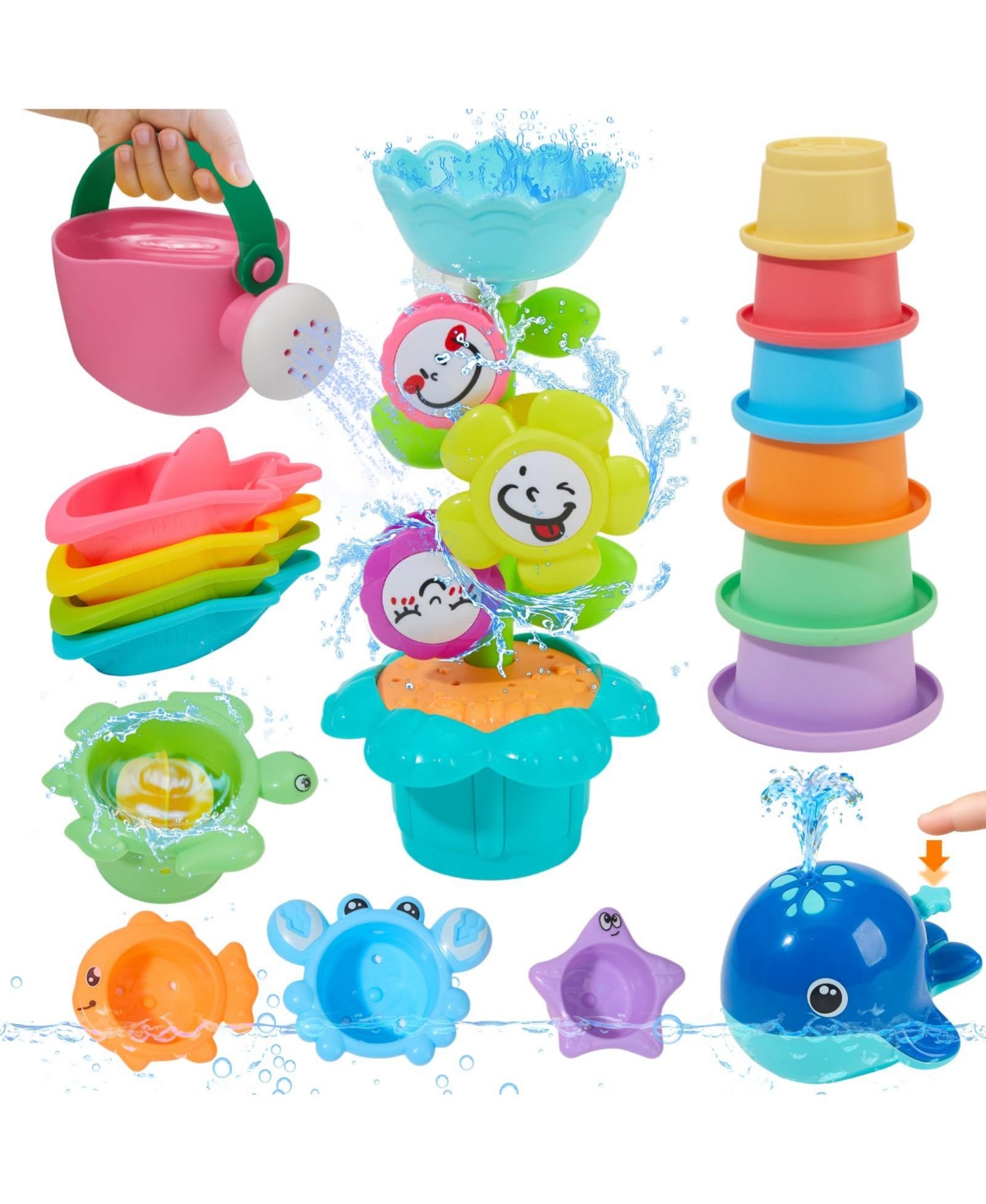 Click here for Gnuadz 17Pieces Bath Toy Watering Can Set Interact... prices