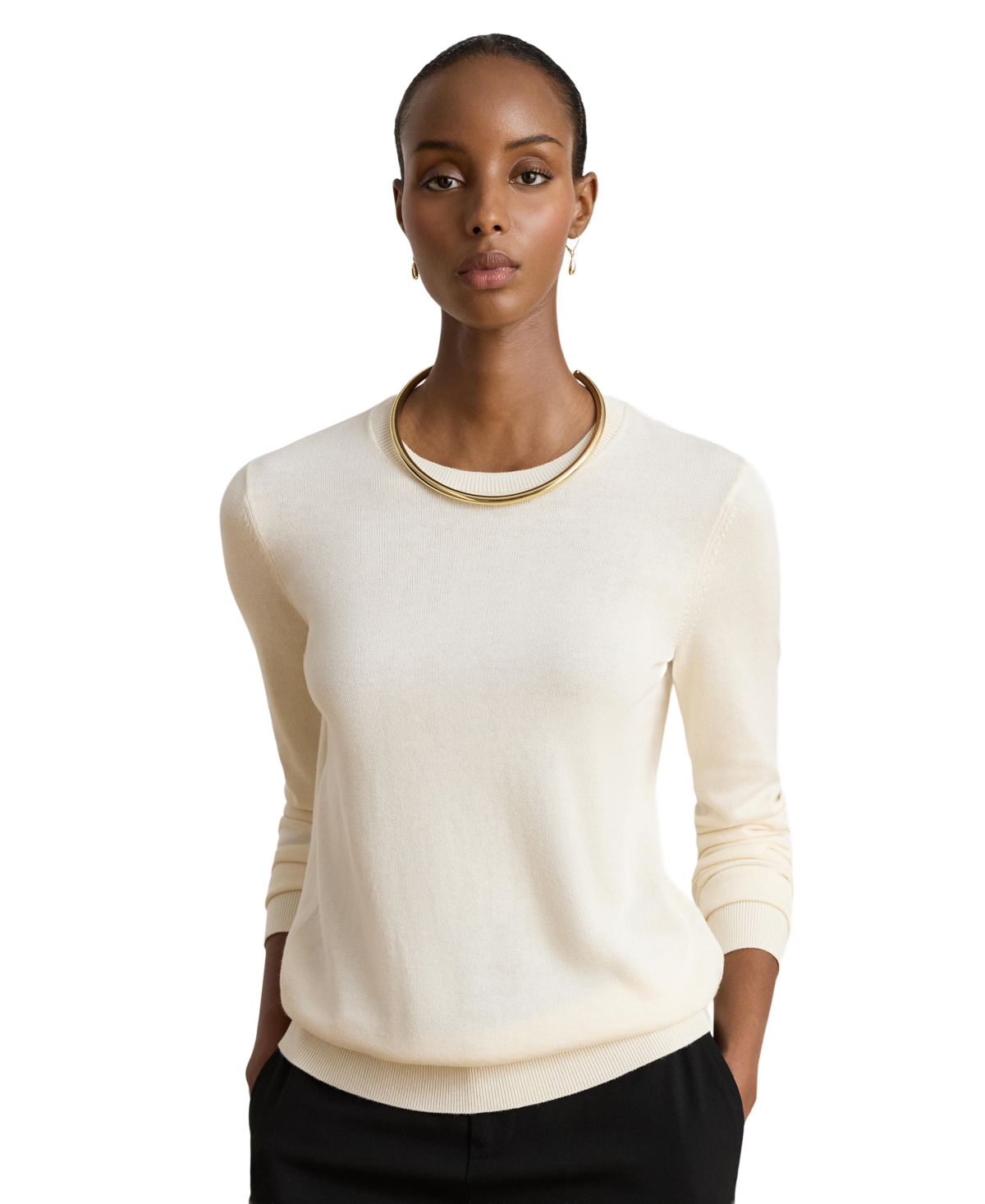 Click here for Lauren Ralph Lauren Womens Long-Sleeve Crewneck Sw... prices