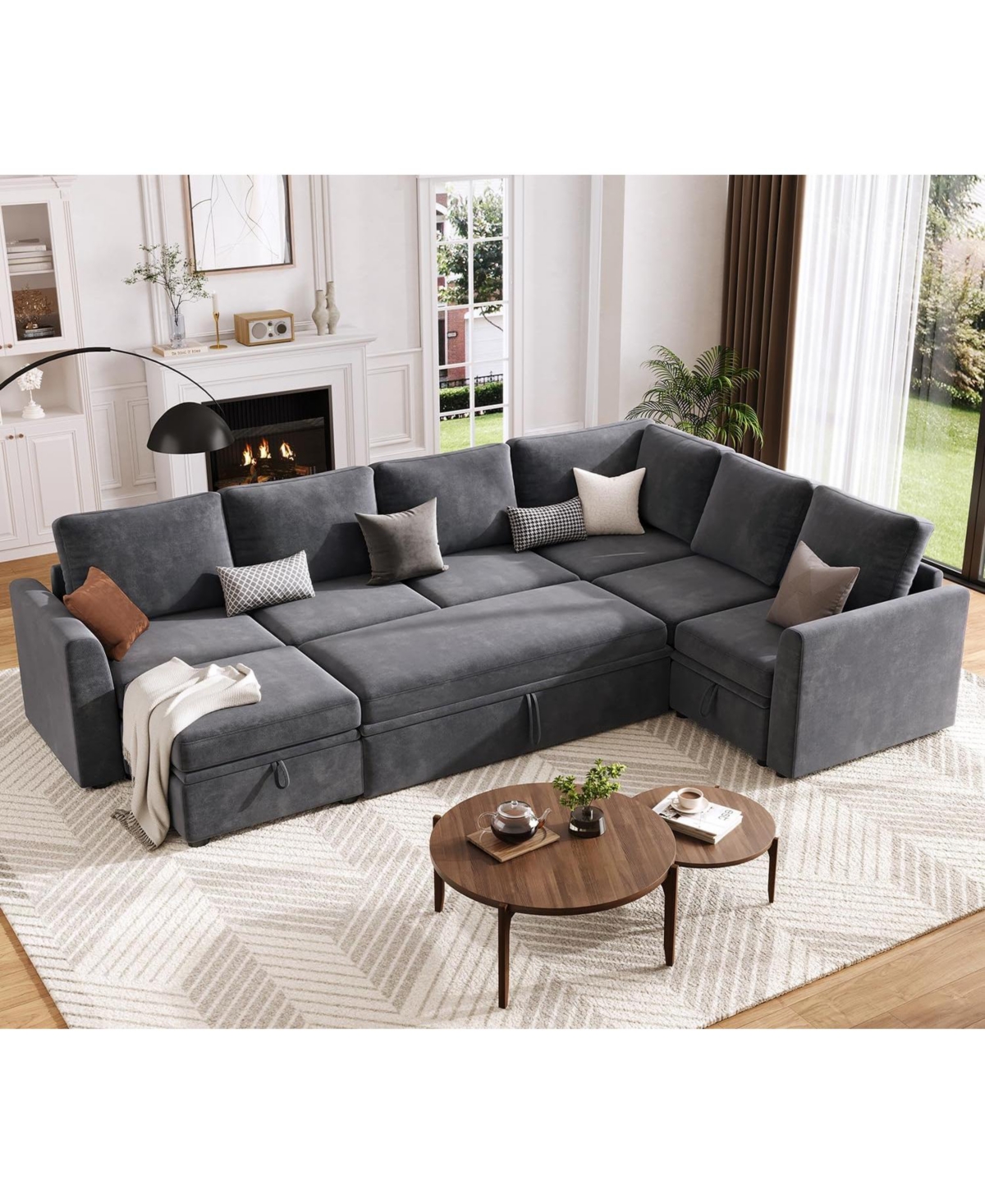 Click here for gaomon Sectional Sleeper Sofa with Pull Out Bed  C... prices