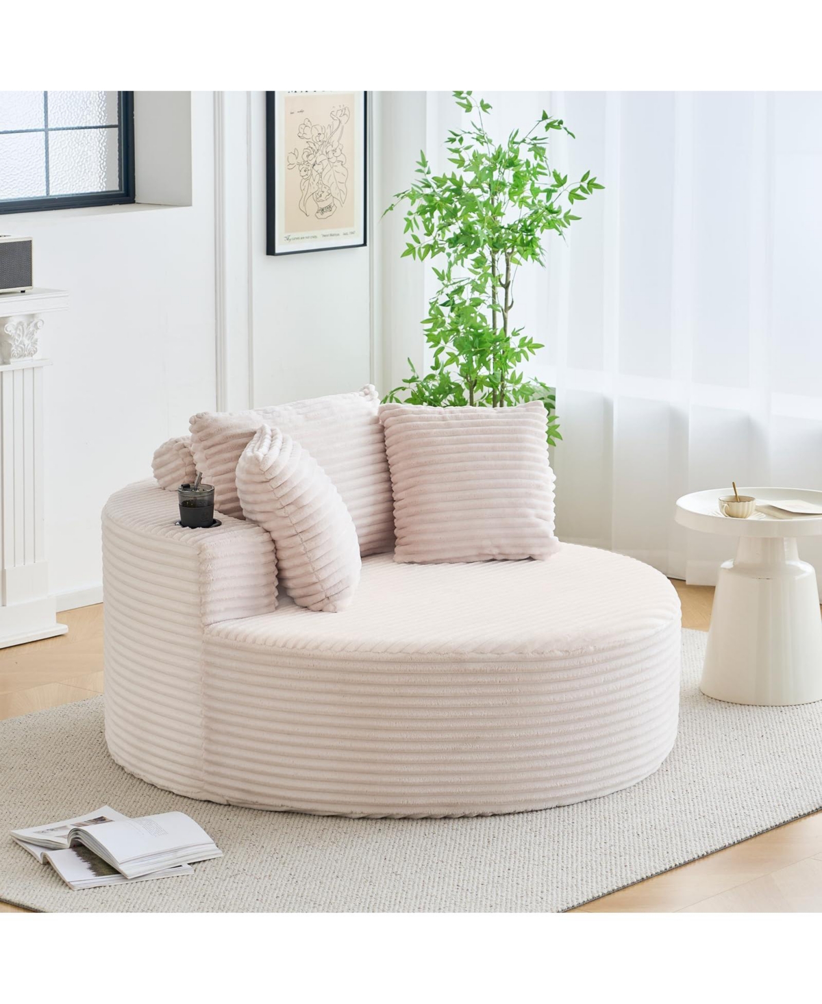 Click here for gaomon 55 Inch Oversized Round Chaise Lounge Chair... prices