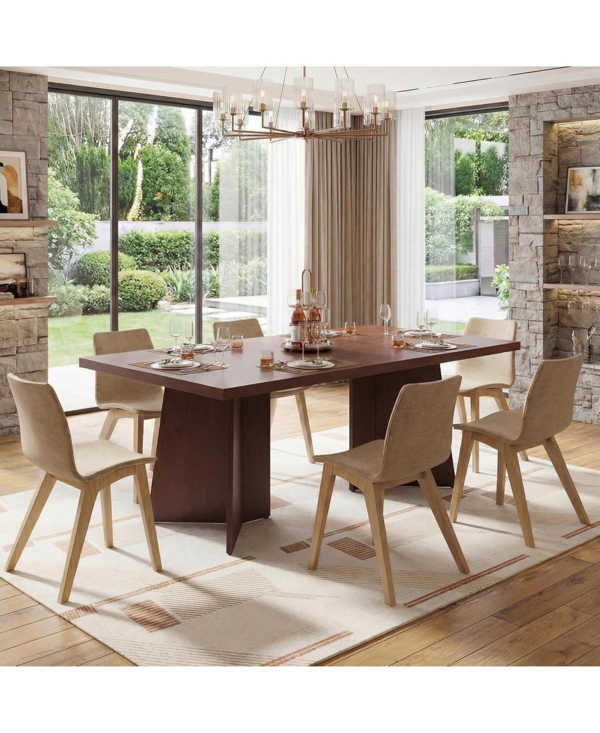 Click here for gaomon Dining Table for 6-8  Modern Long Kitchen T... prices