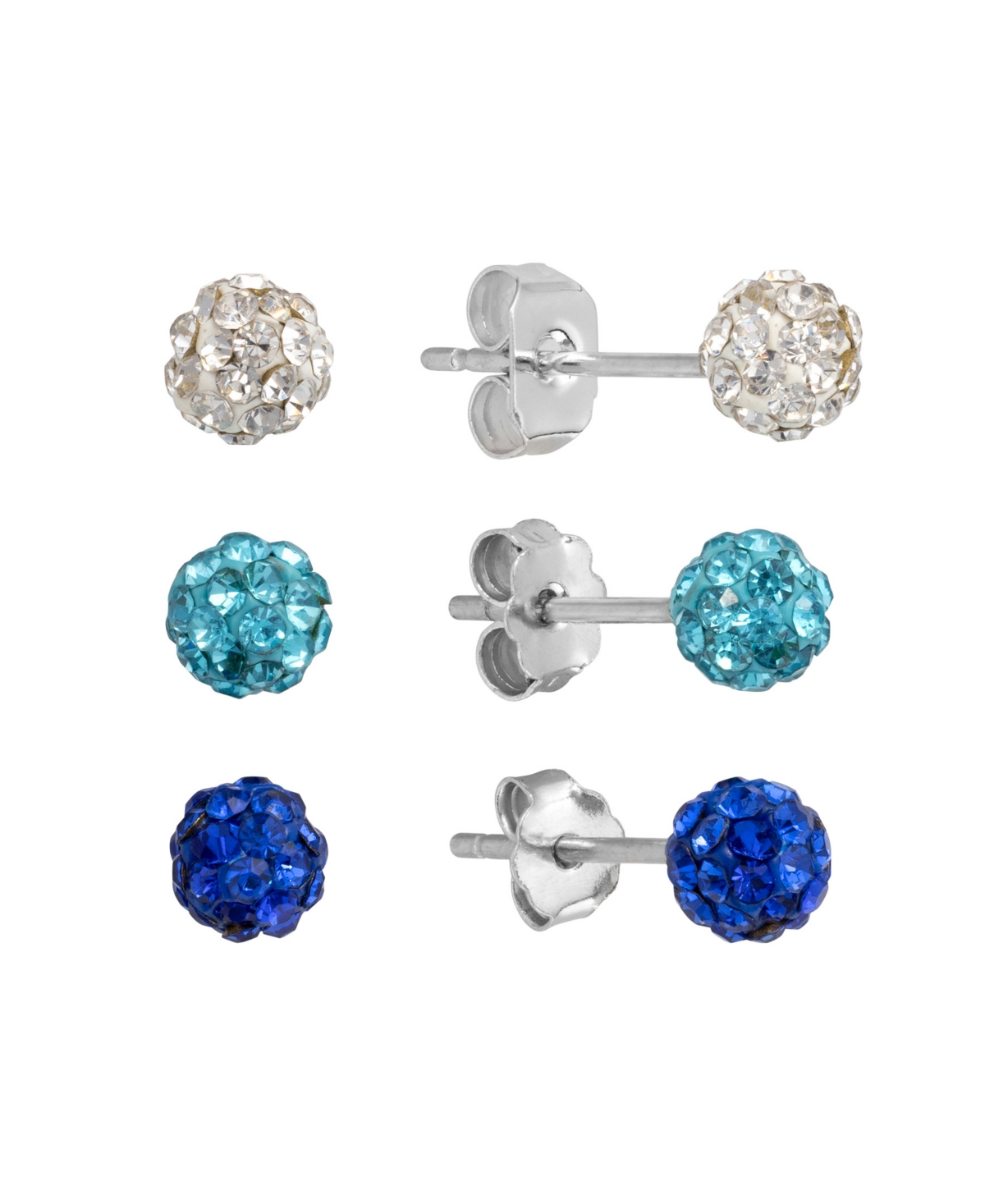 Click here for Macys Crystal Pave 4mm Ball Trio Stud Earrings - B... prices
