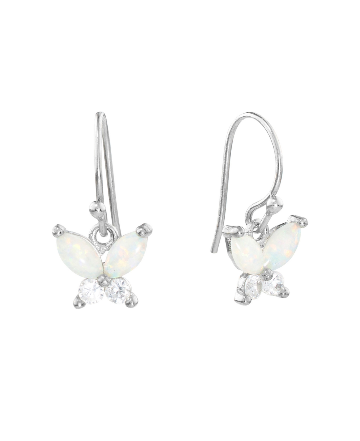 Click here for Macys Simulated Opal and White Topaz Butterfly Dro... prices