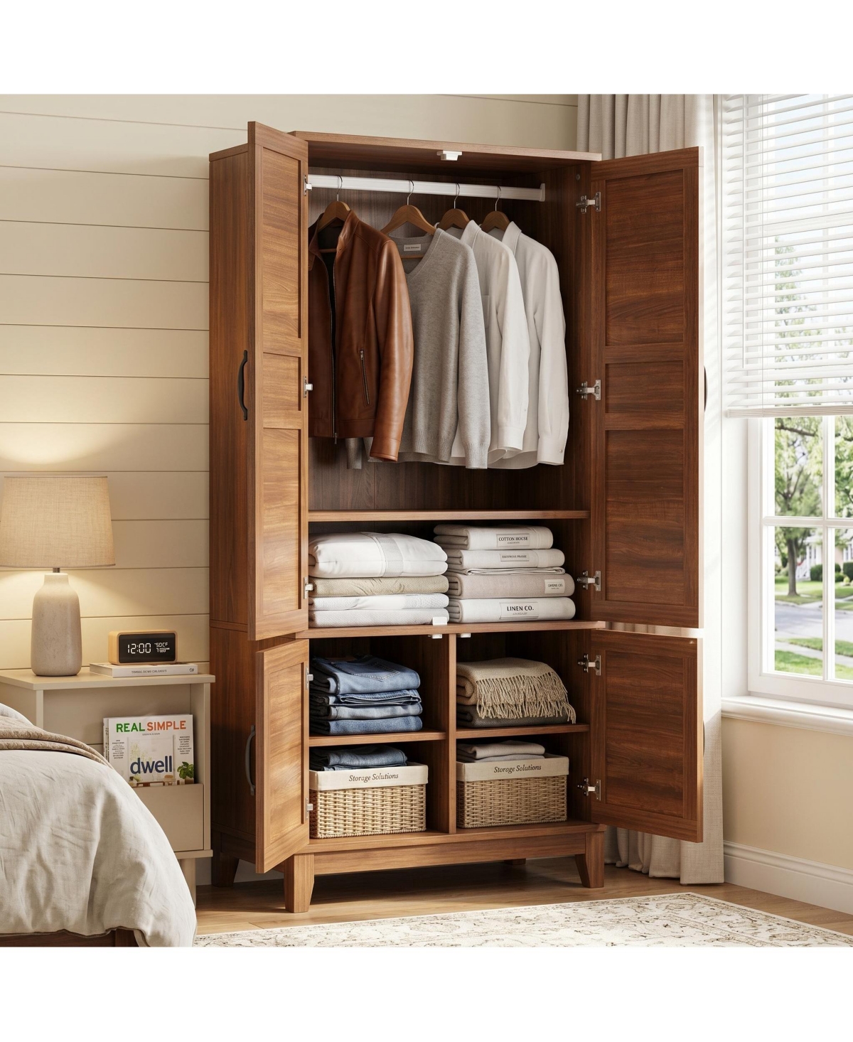Click here for homfan Spacious Modern Wooden Wardrobe  71/72 Tall... prices