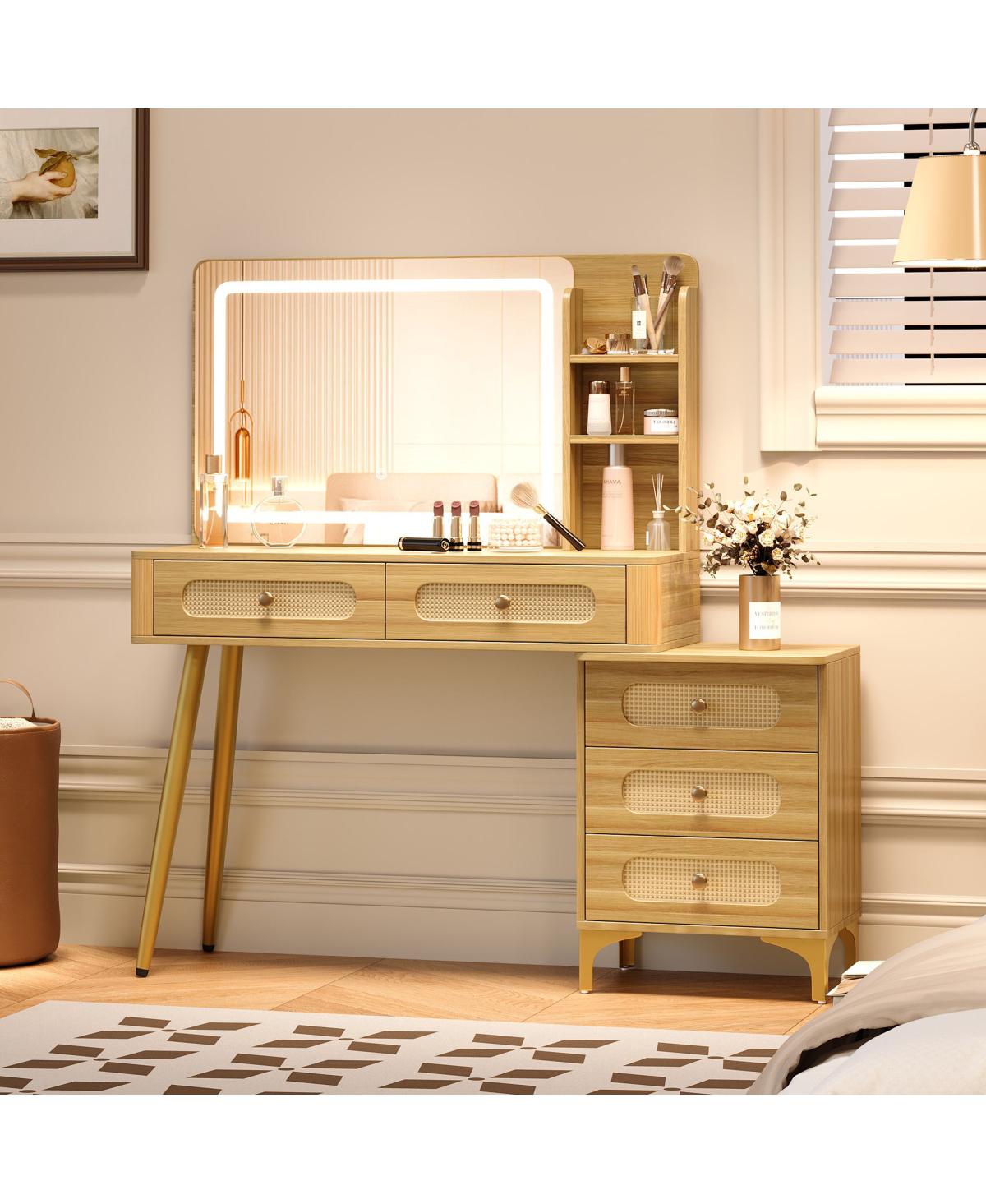 Click here for Streamdale Furniture 47 Vintage Rattan Makeup Vani... prices
