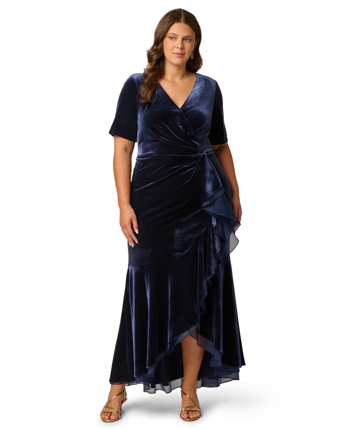 Click here for Adrianna Papell Plus Size Surplice Neck Fit & Flar... prices