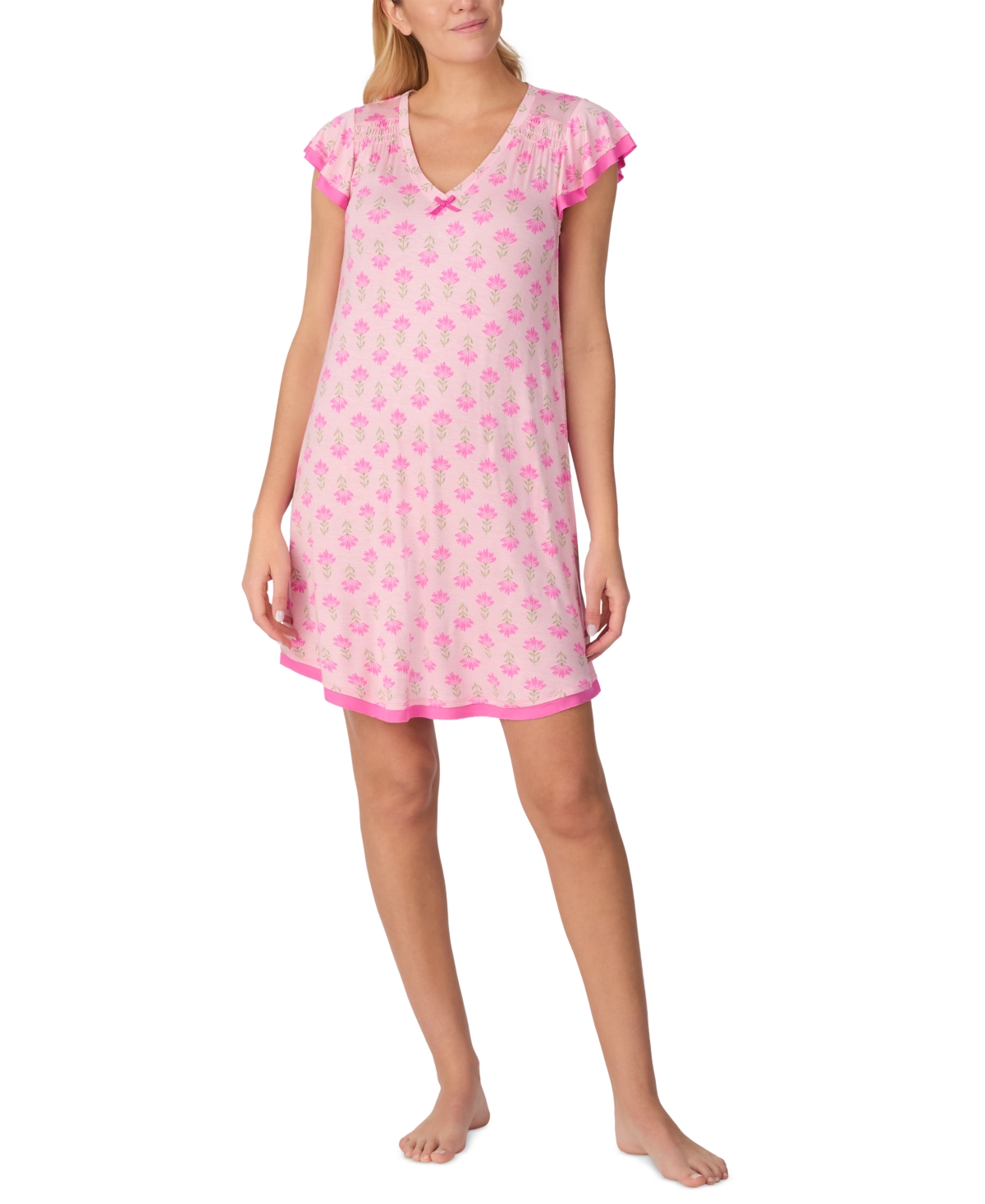 Click here for Ellen Tracy Womens Short Flutter-Sleeve Floral Jer... prices