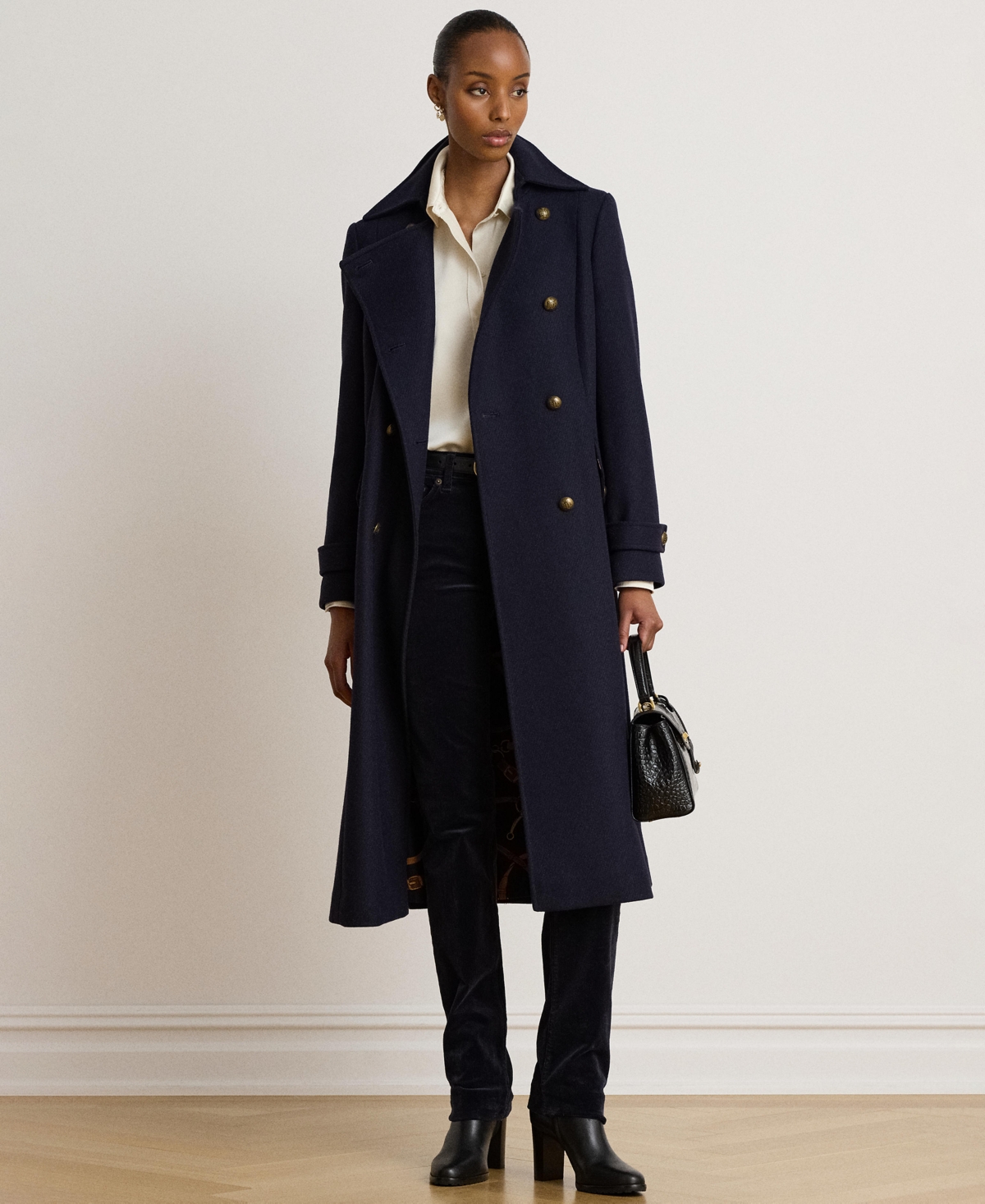 Click here for Lauren Ralph Lauren Womens Collared Coat - Regal N... prices