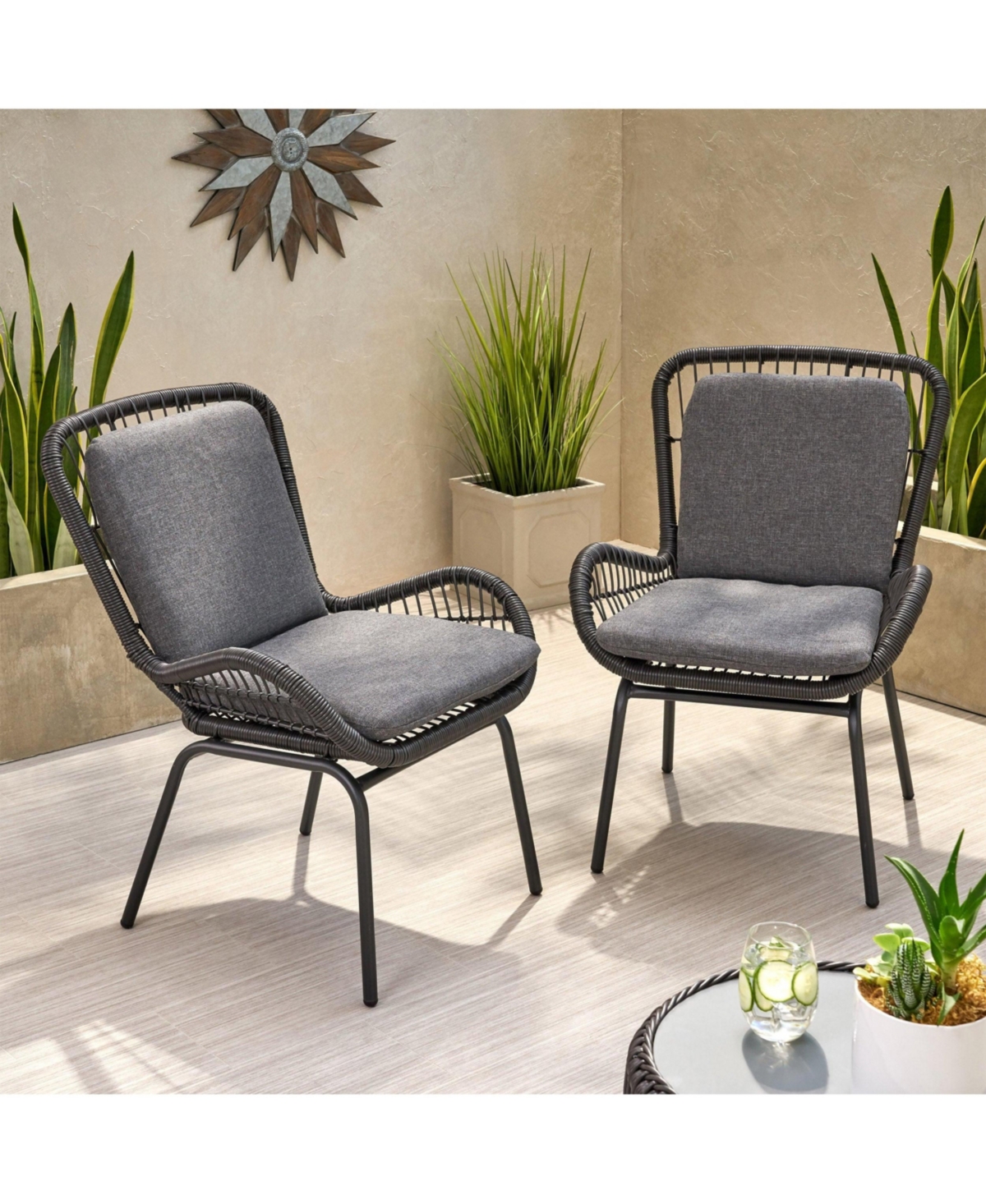 Click here for Mondawe Outdoor Patio Club Chairs Set of 2 with Cu... prices