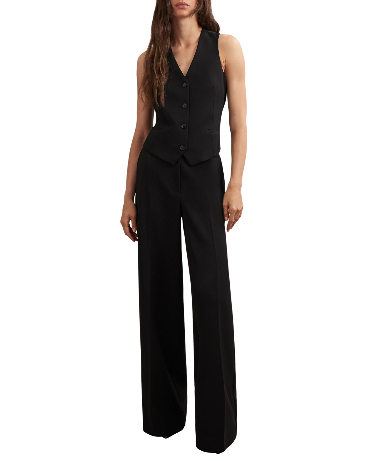 Click here for Reiss Womens Gabi Tailored Single-Breasted Vest -... prices