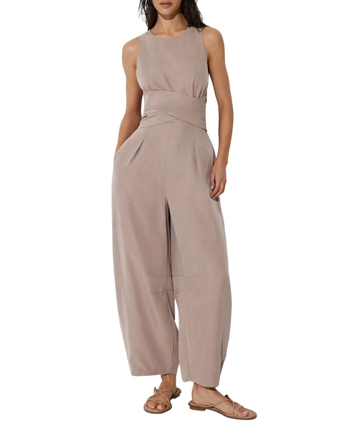 Click here for Reiss Womens Yasmin Sleeveless Wide-Leg Jumpsuit -... prices
