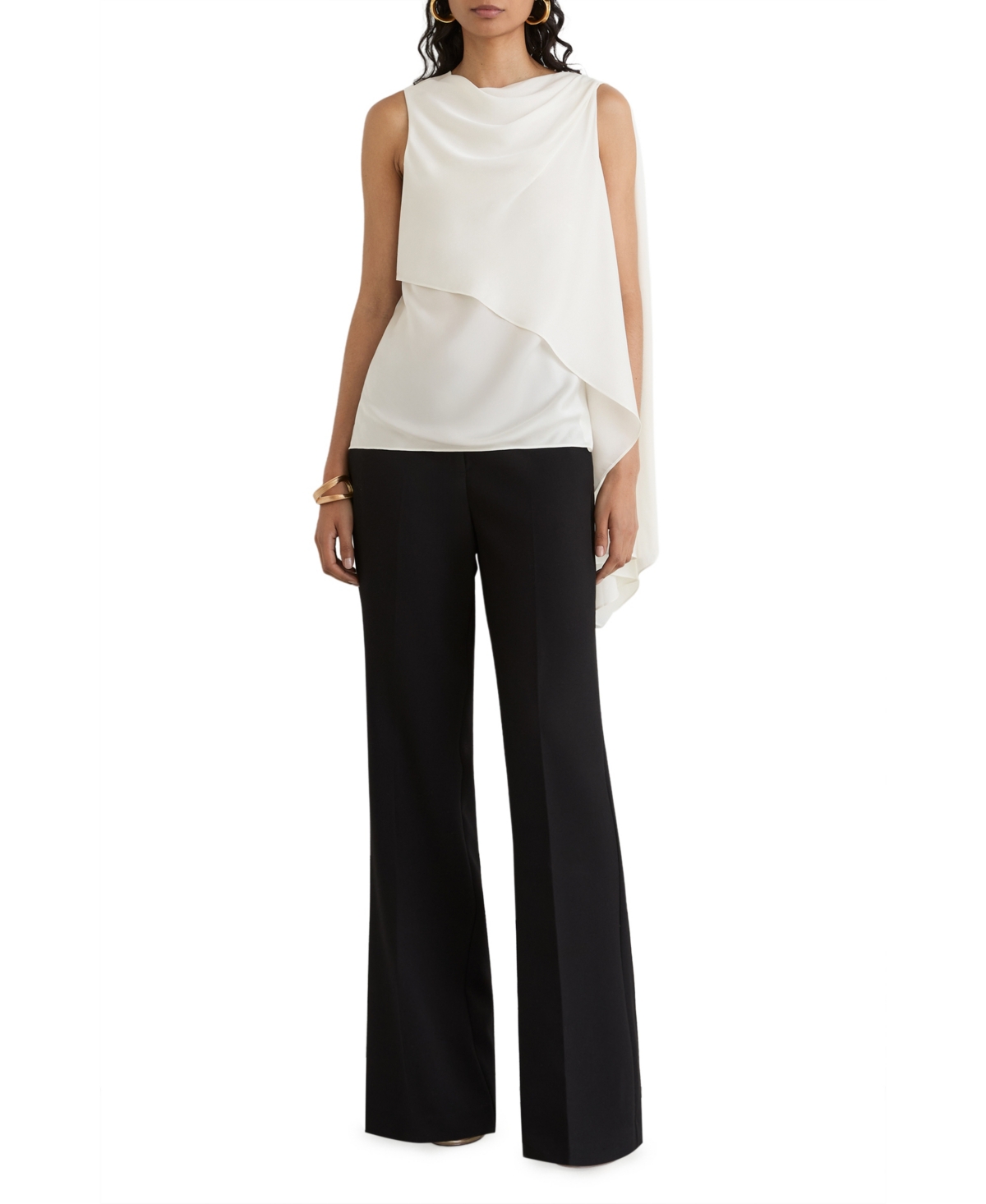 Click here for Reiss Womens Nyra Sleeveless High-Cowl Neck Draped... prices