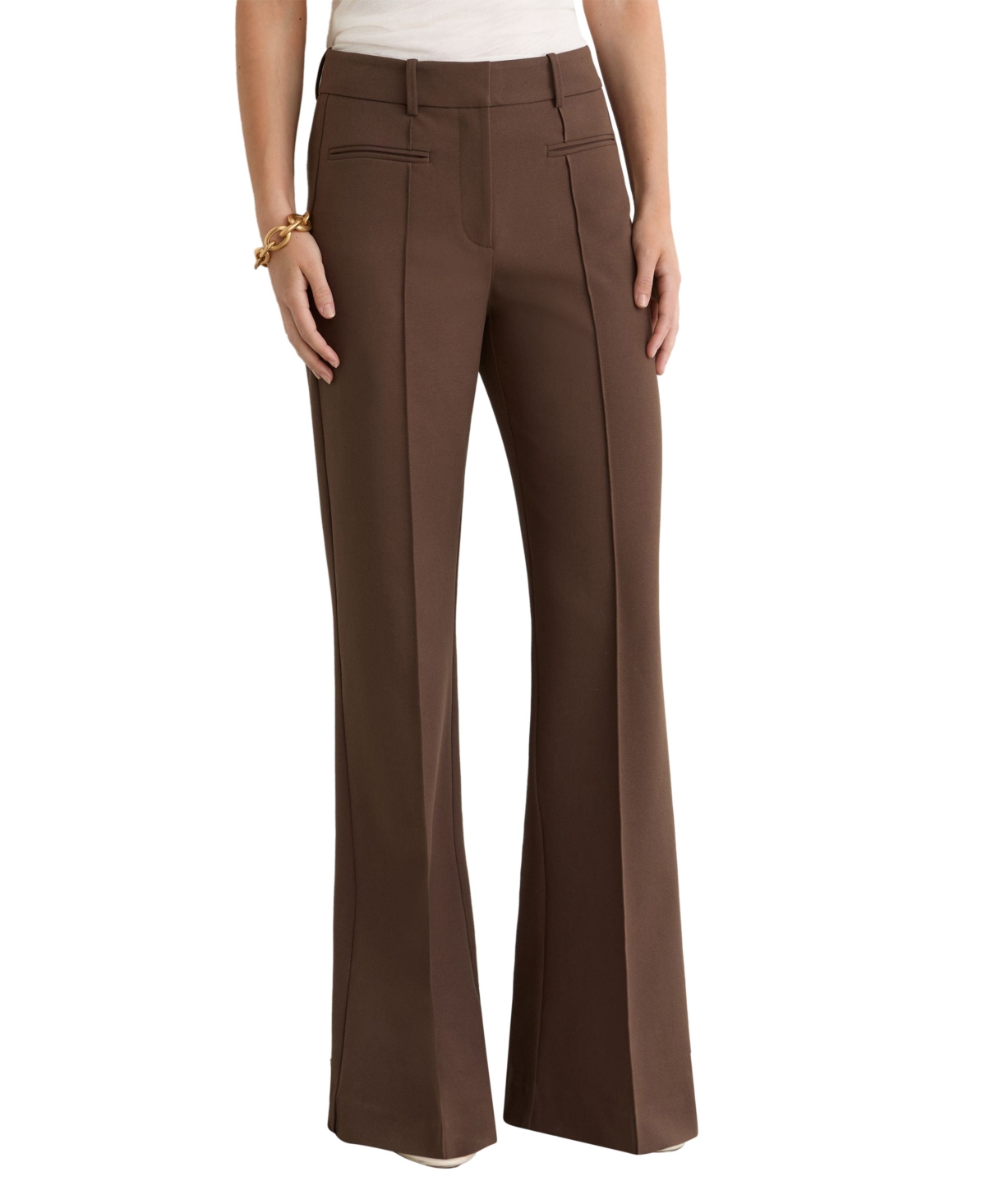 Click here for Reiss Petite Claude High-Rise Flared Trousers - Mo... prices