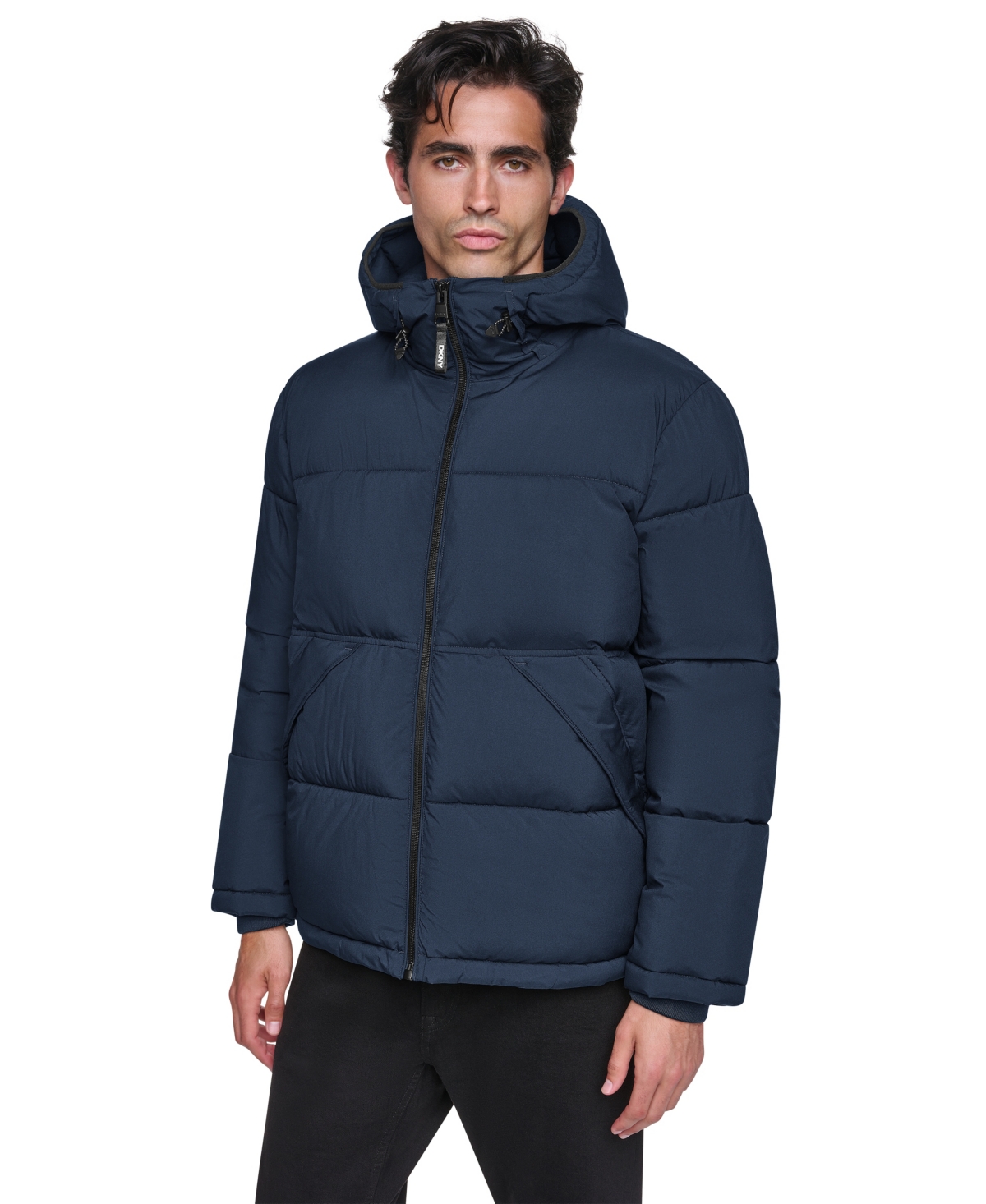 Click here for Dkny Mens Stretch Heavyweight Hooded Classic-Fit P... prices