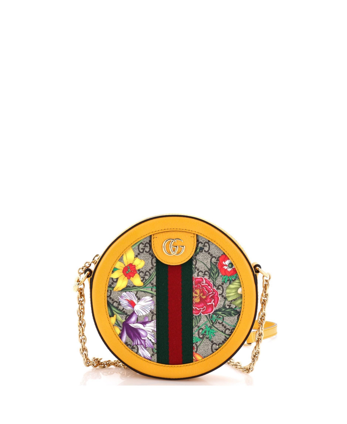 Click here for Pre-Owned Gucci Mini Ophidia Round Shoulder Bag Fl... prices