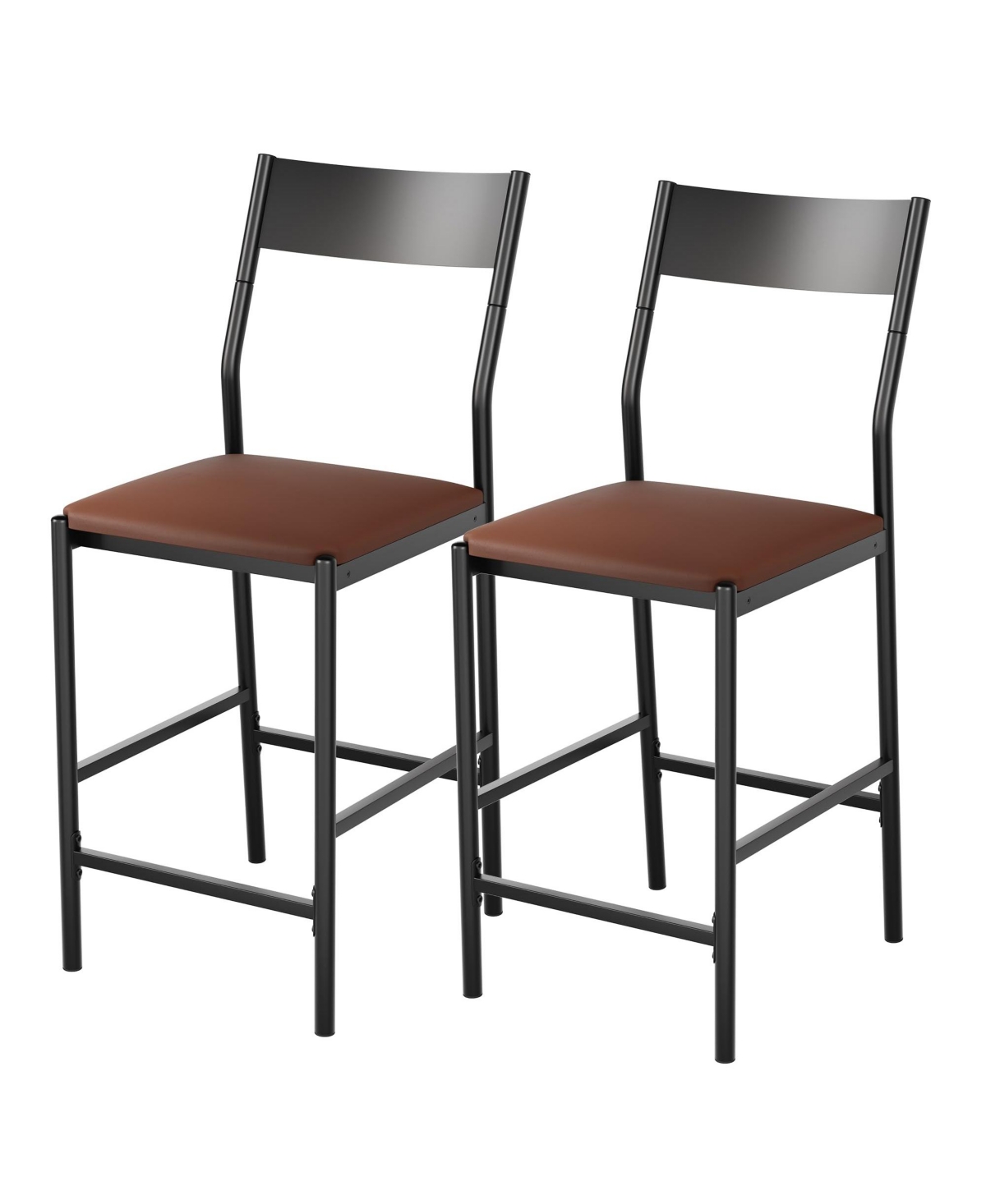 Click here for homfan Set of 2 Bar Stools  24 Inch Pu Leather Cou... prices