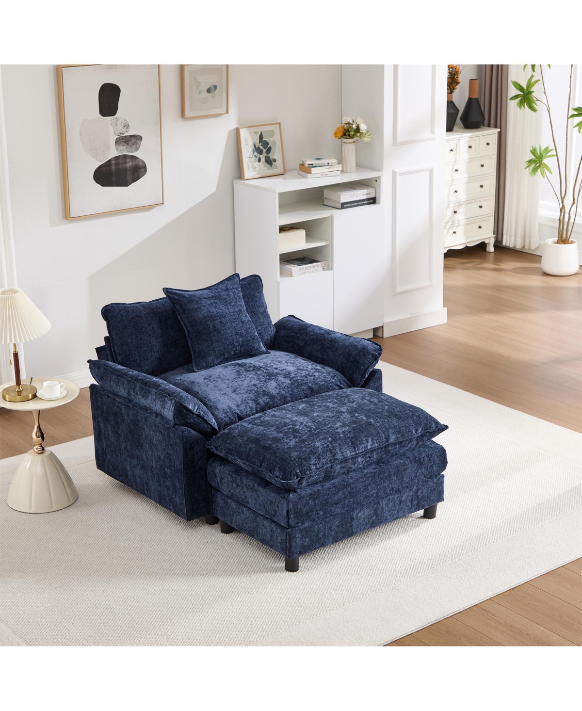 Click here for Clihome 44.5 Inch Modern Chenille Accent Chair wit... prices